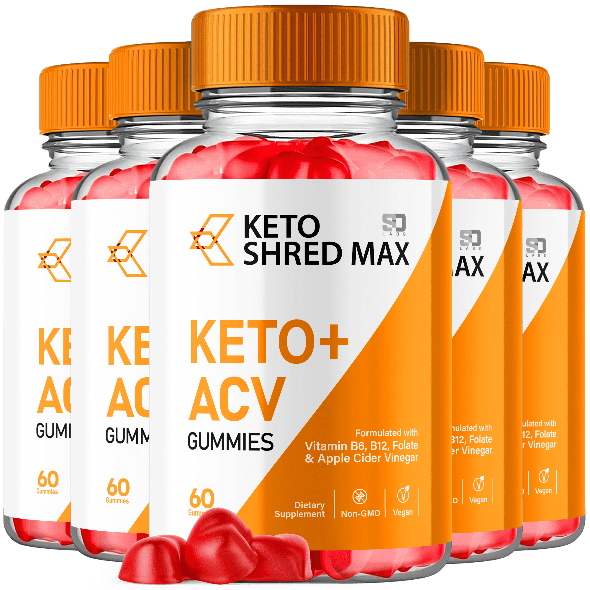 (5 Pack) Keto Shred Max ACV Gummies Advanced Formula 1000mg Keto+ACV ...