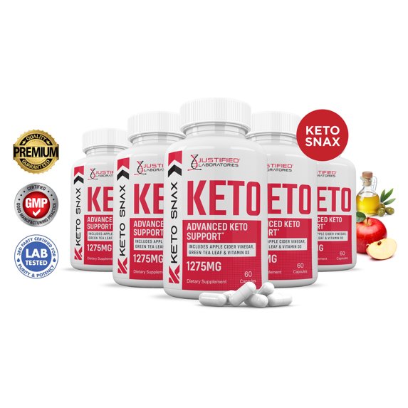 (5 Pack) Keto Snax ACV Pills 1275mg Alternative to Gummies Dietary ...