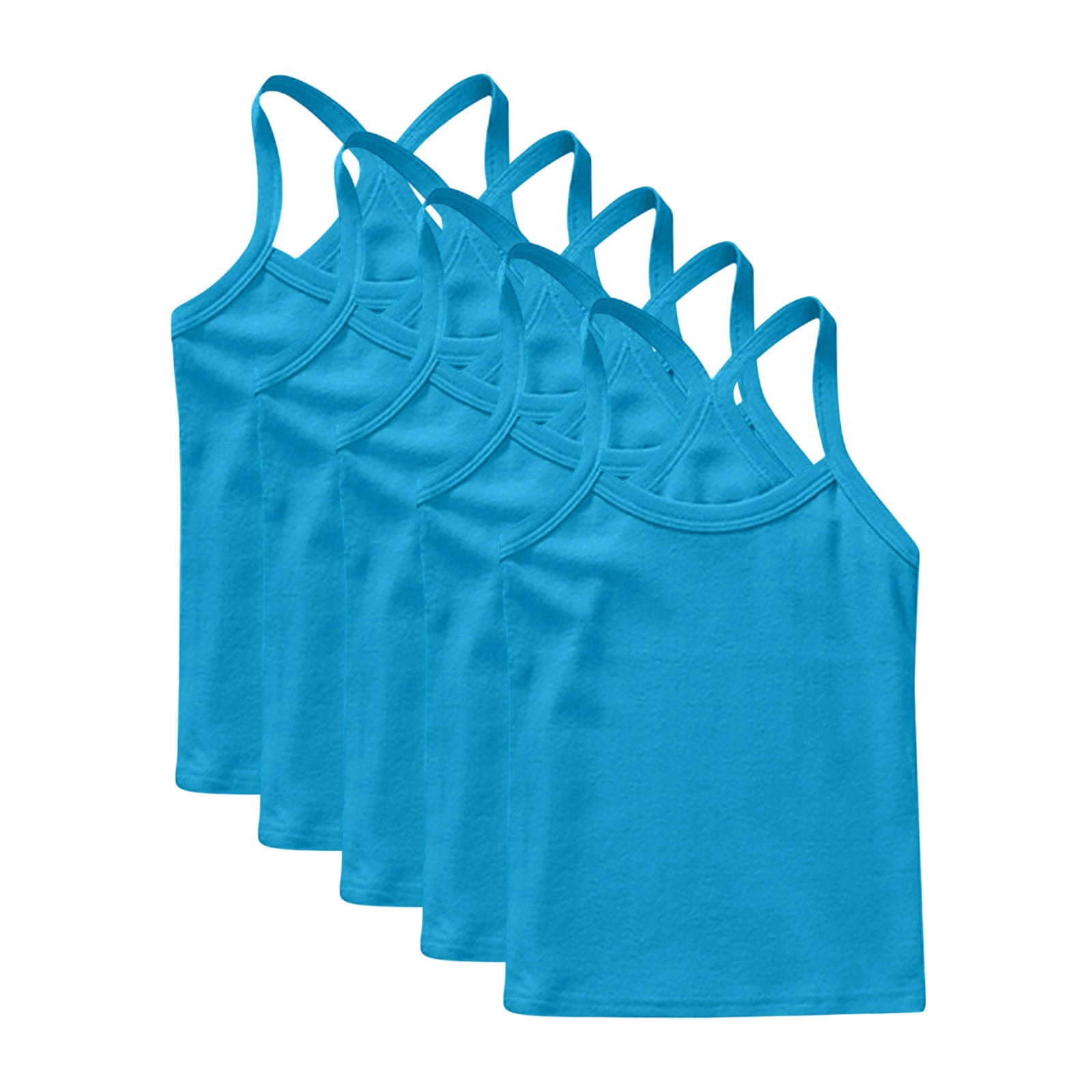 5 Pack Kids Girls Classic Solid Camisole Undershirts for Girls ...