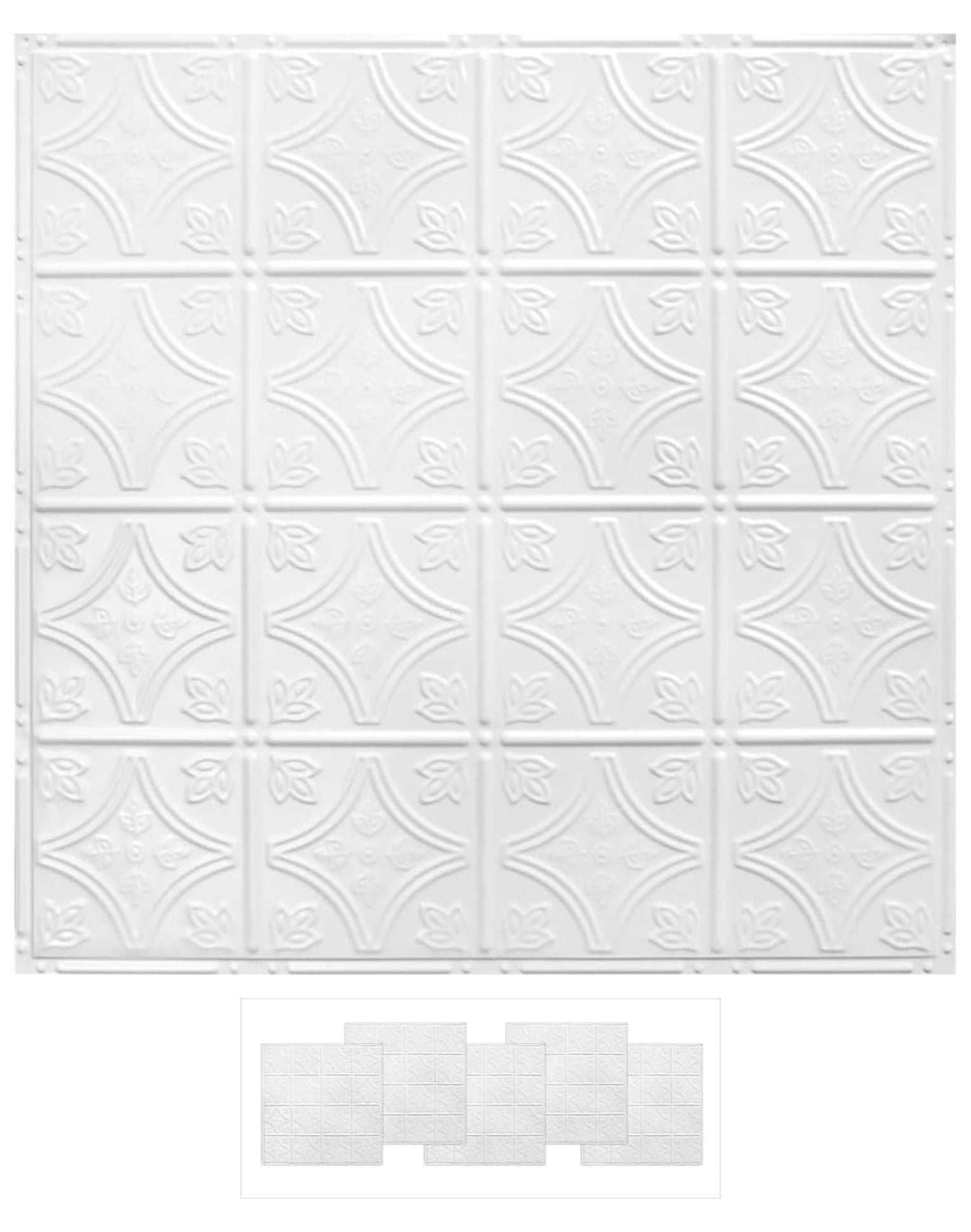 [5 Pack Kit 24" x 24" 100% Tin Nail-Up Ceiling Tiles | Pattern #3 ...