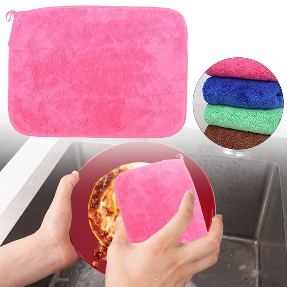 5 Pack Kitchen Dish Cloths, Super Absorbent Microfiber Cleaning Cloths ...