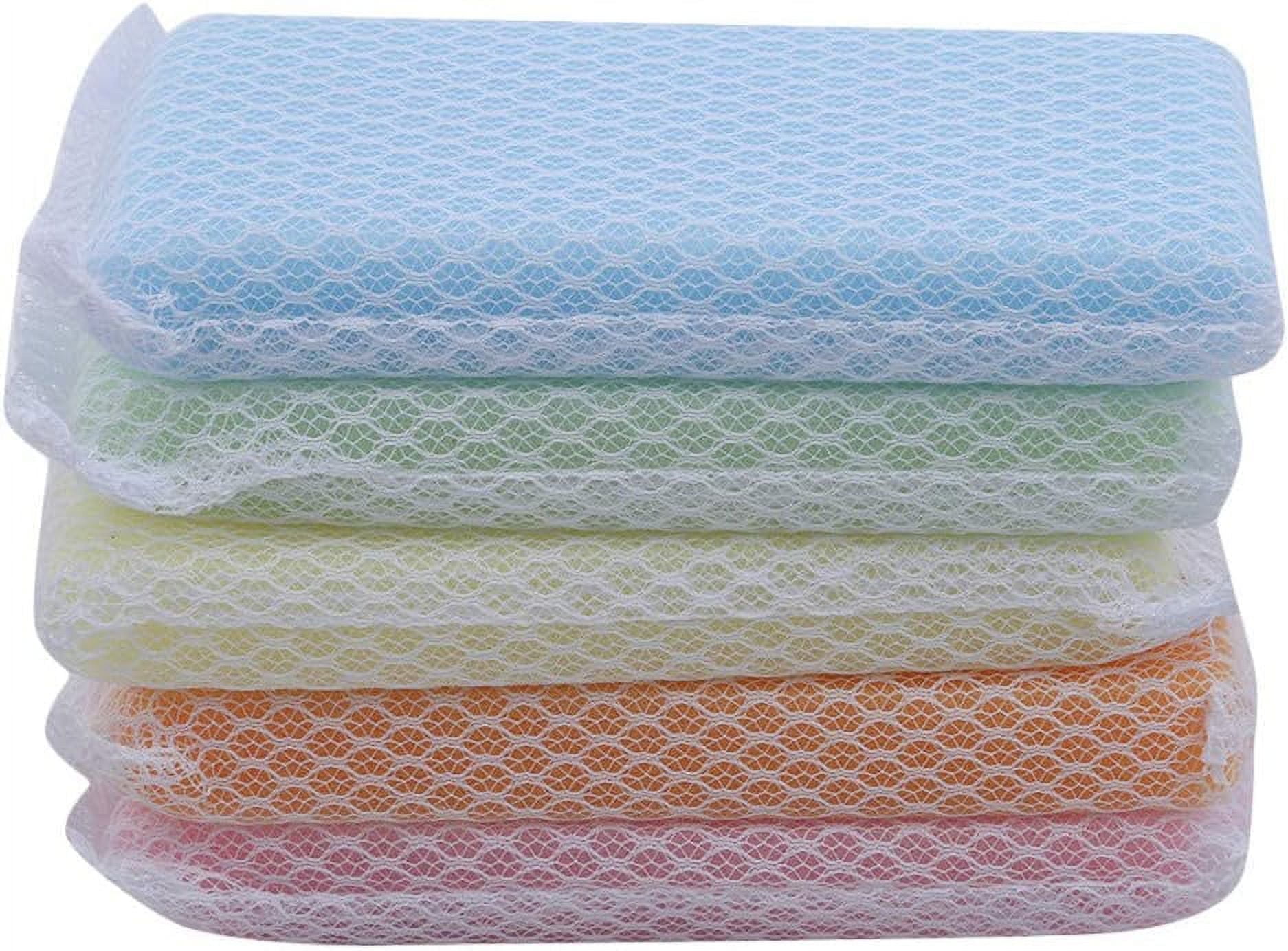 5 Pack Kitchen Sponge for Dishes, Trianu Nylon Cleaning Scrub Pads for ...