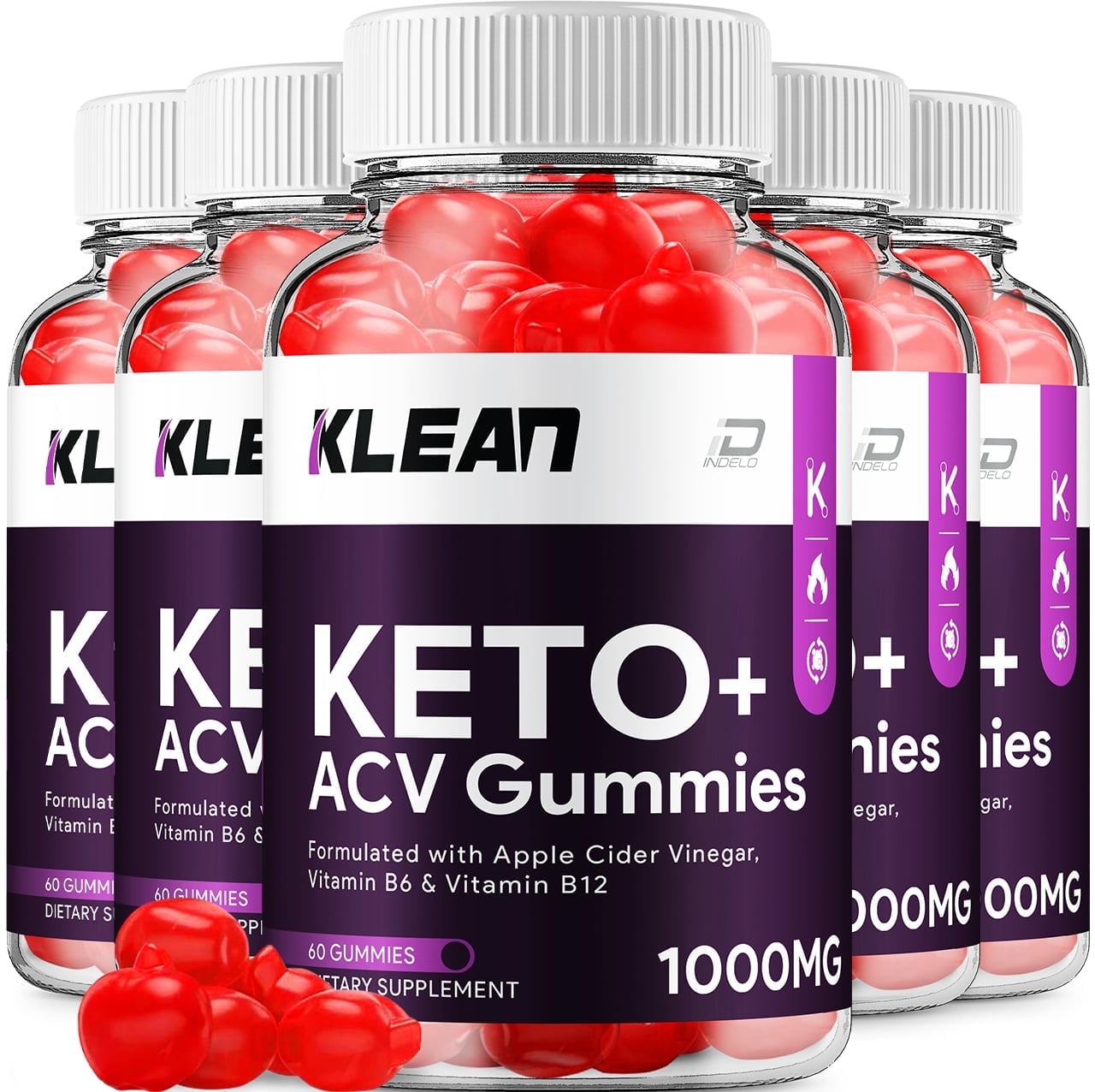 (5 Pack) Klean ACV Gummies - Klean Apple Cider Vinegar Gummy Supplement ...