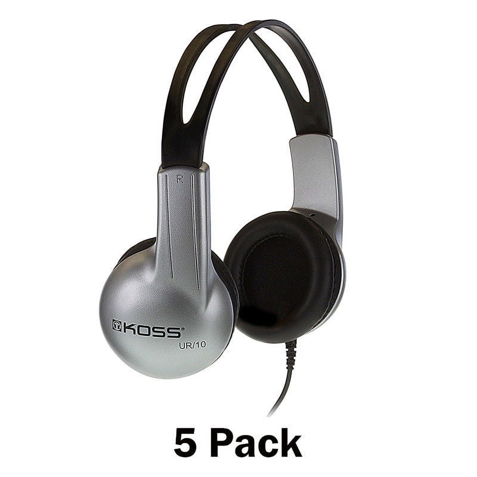 5 Pack Koss UR-10 Closed-ear Adjustable Stereo Headphones - Walmart.com
