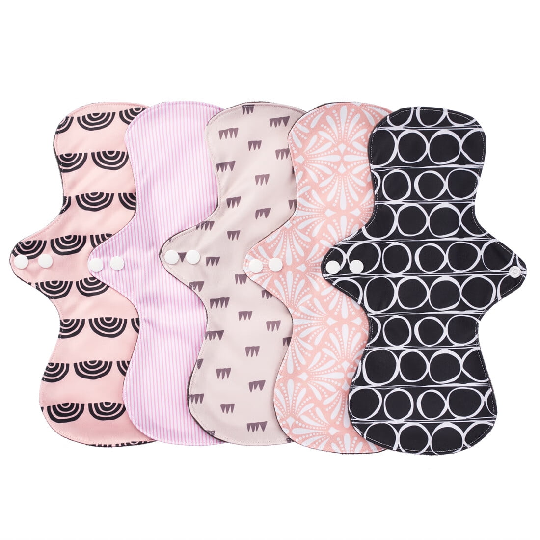 5 Pack (L,11.8 inch)-Premium Bamboo Fleece Reusable Menstrual Pads ...