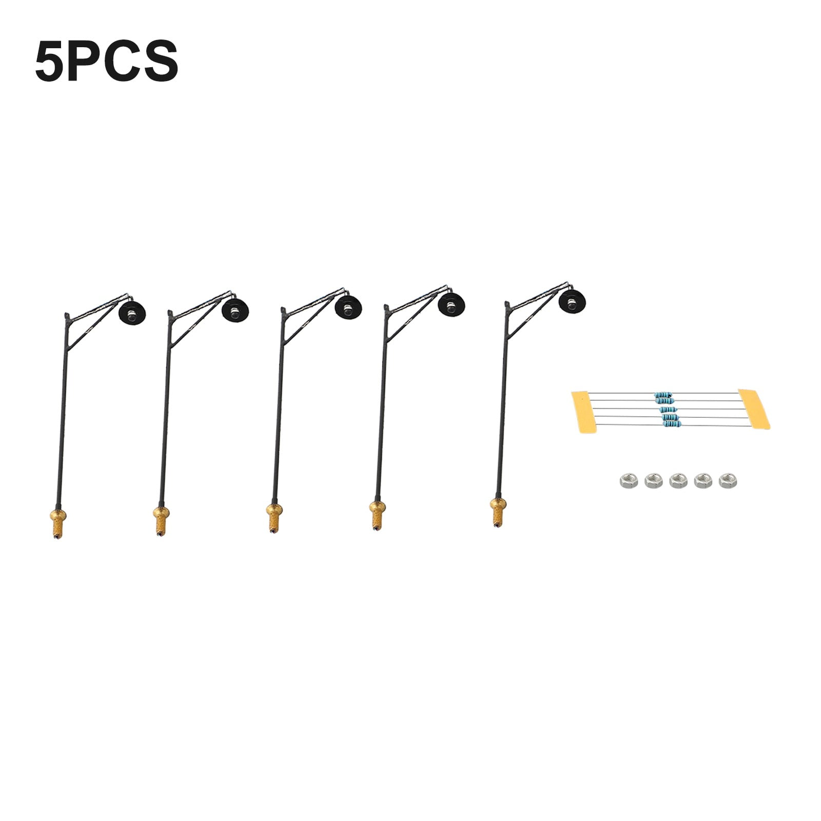 5 Pack LED Street Light Lamp Posts for OO HO Scale Model Railroads with ...