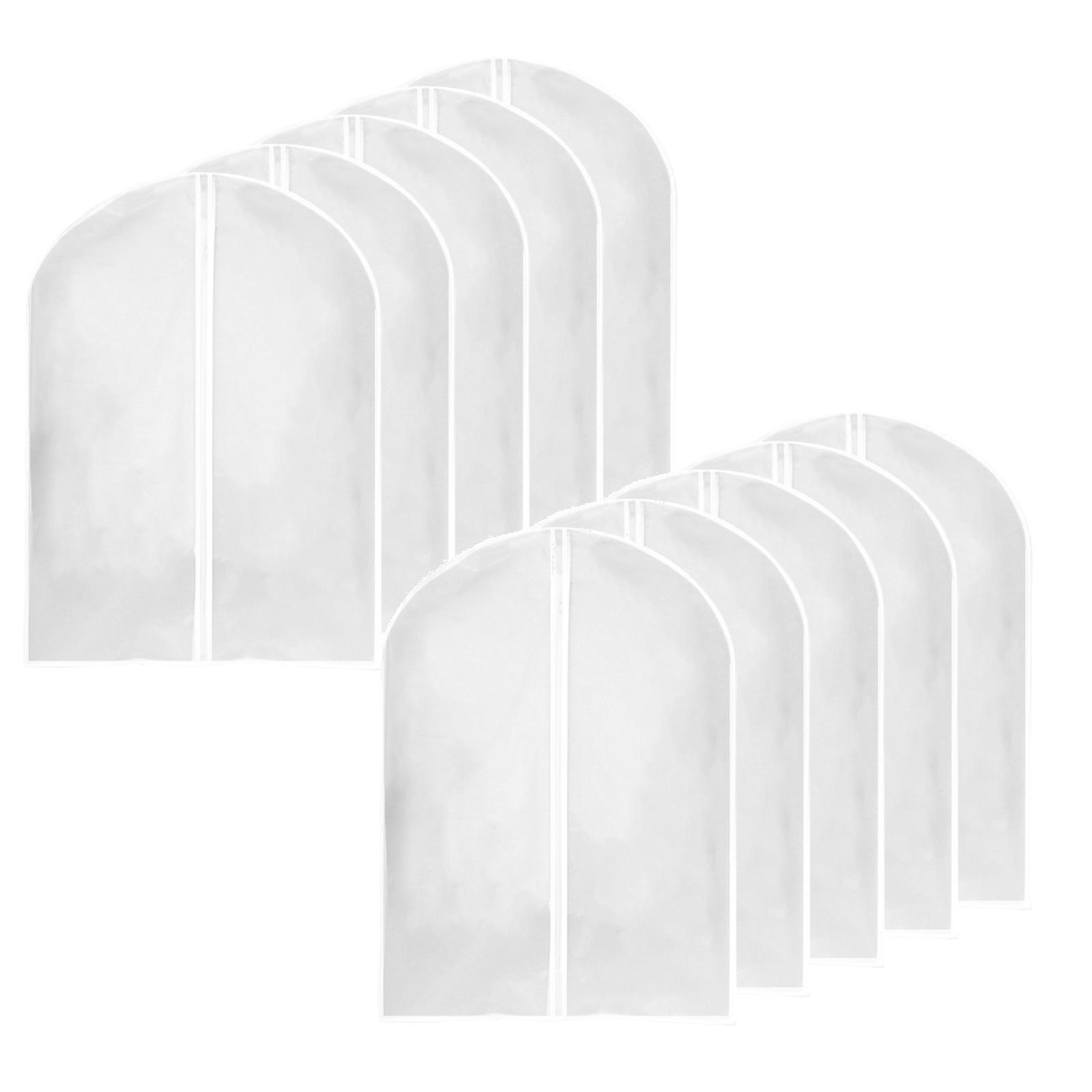 5 Pack Large Clear Garment Bags Moth Proof Cover Hanging Dress Storage ...