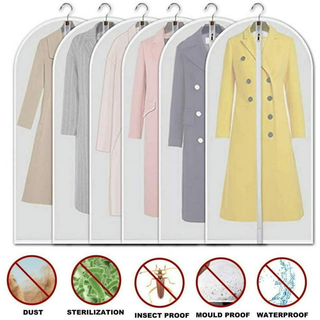 "Walmart 5 Pack Clear Garment Bags - Moth Proof, Travel Storage (40""X ...