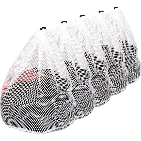 5 Pack Large Mesh Laundry Bag for Clothes and Toys, Heavy Duty ...