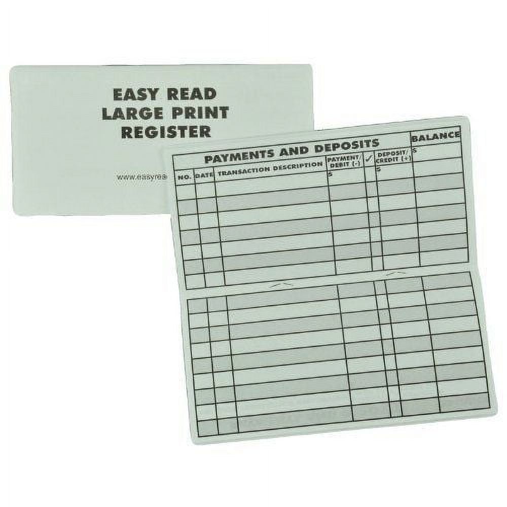 5 Pack Large Print Checkbook Transaction Register, Easy to Fit Inside ...