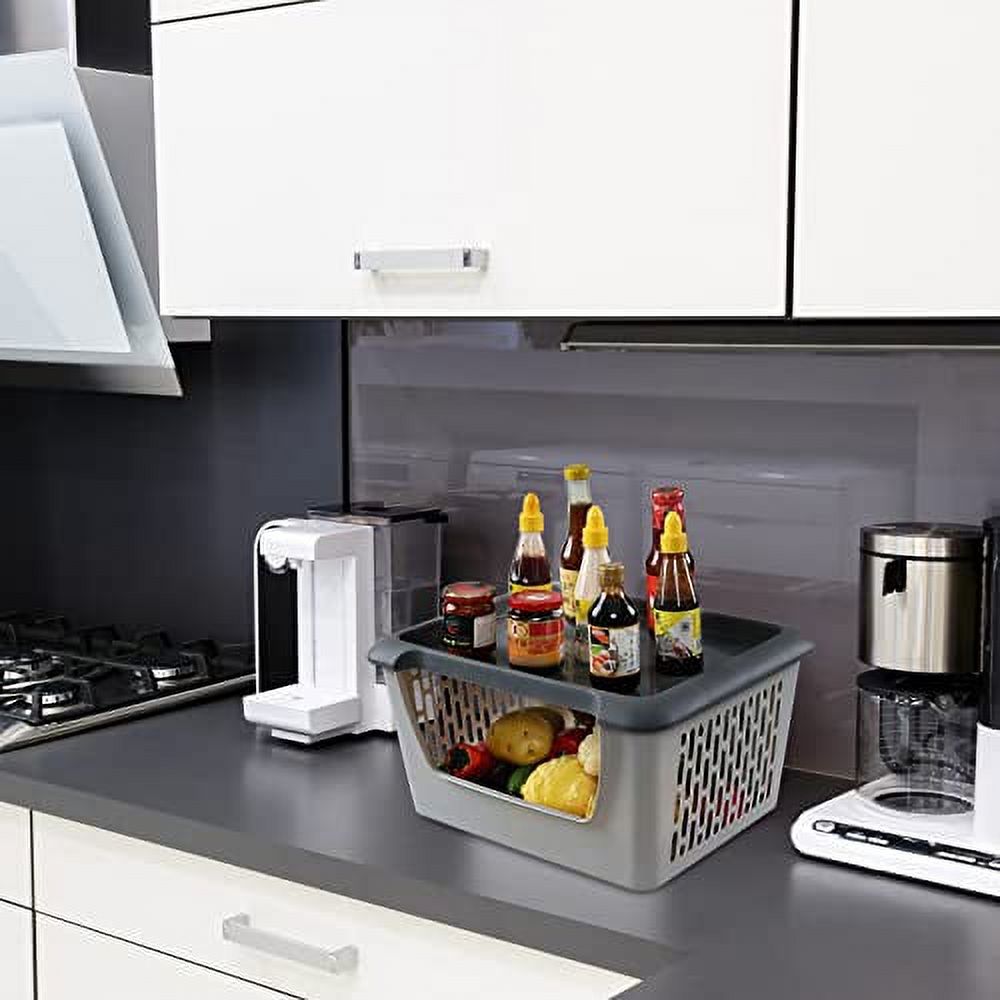 5-Pack Large Stackable Storage Bins, Plastci Stacking Baskets for ...