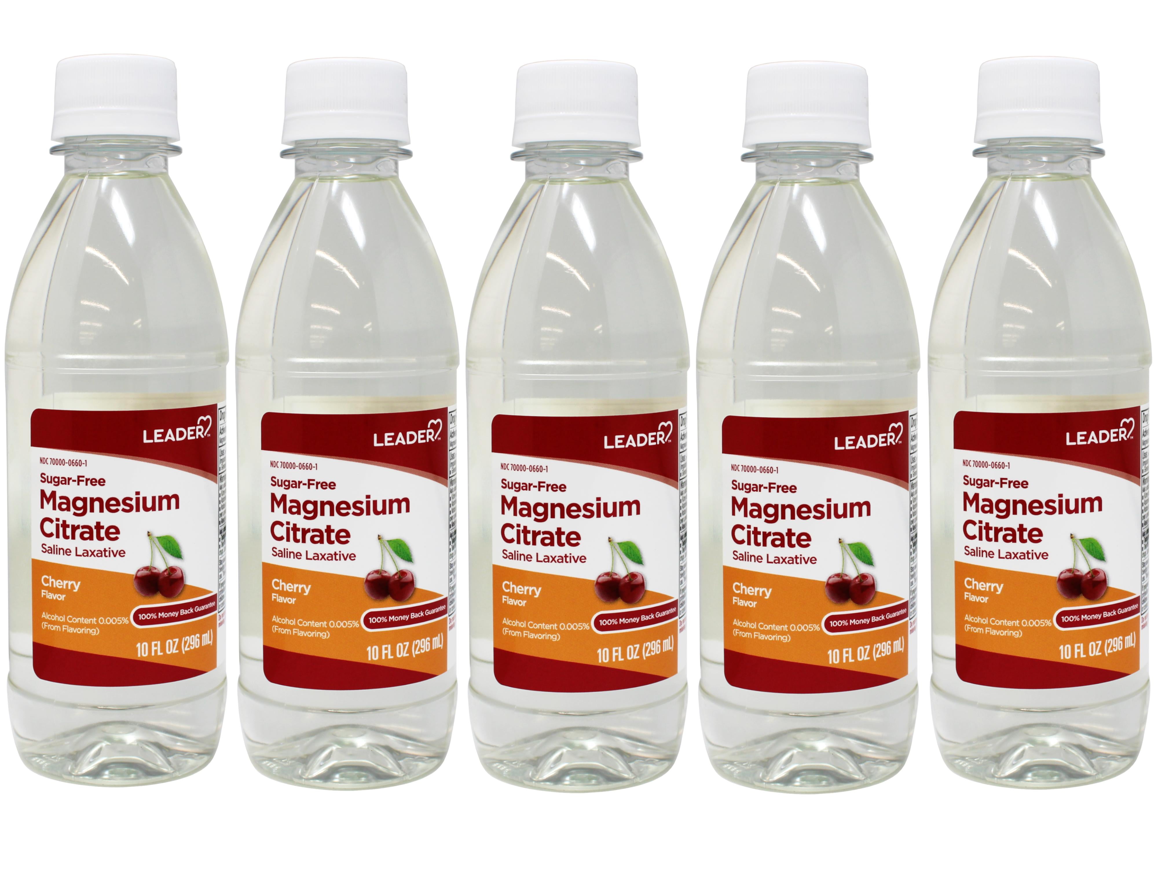 5 Pack - Leader Magnesium Citrate Saline Laxative, Sugar-Free, Cherry ...