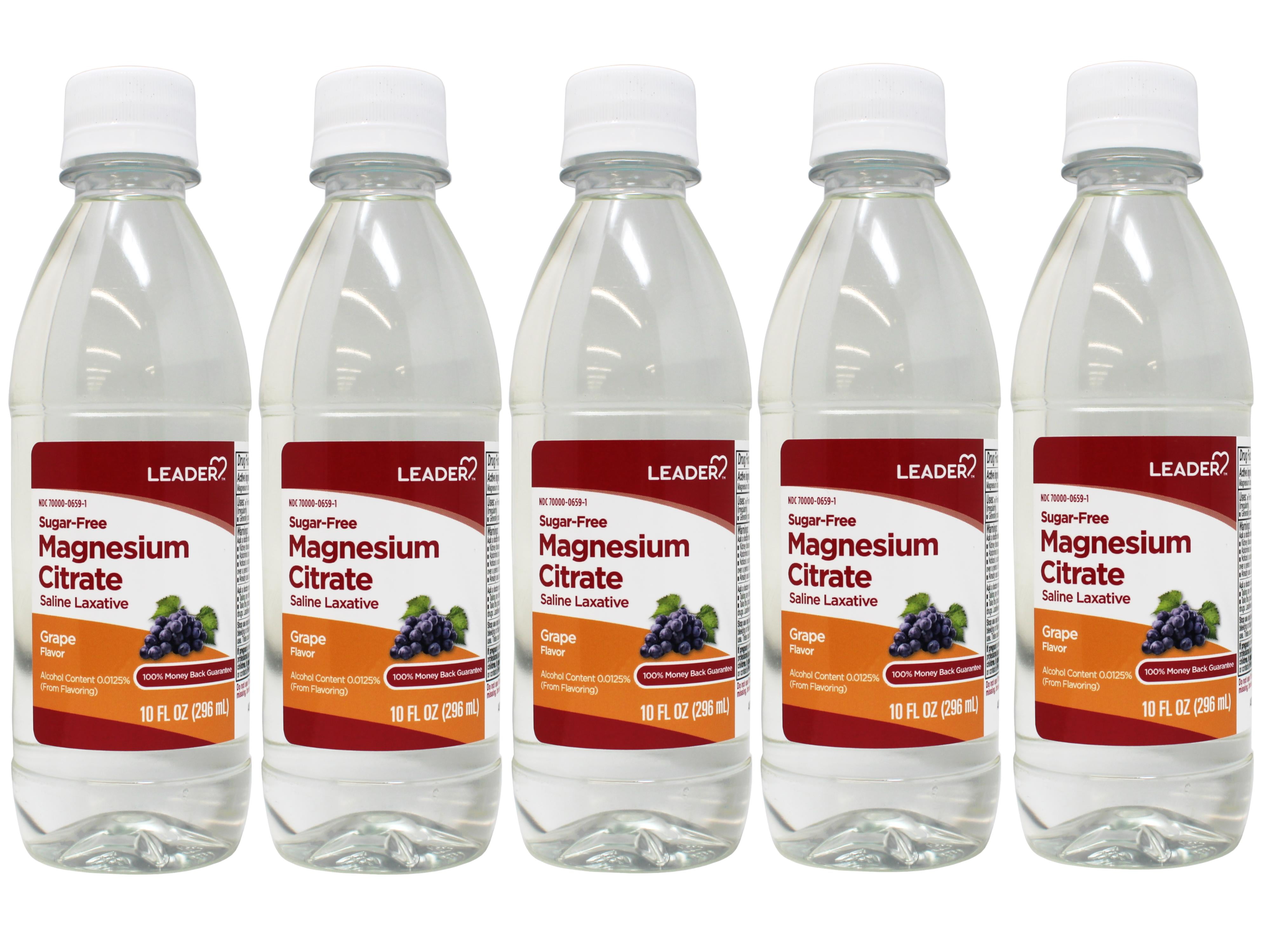 5 Pack - Leader Magnesium Citrate Saline Laxative, Sugar-Free, Grape ...
