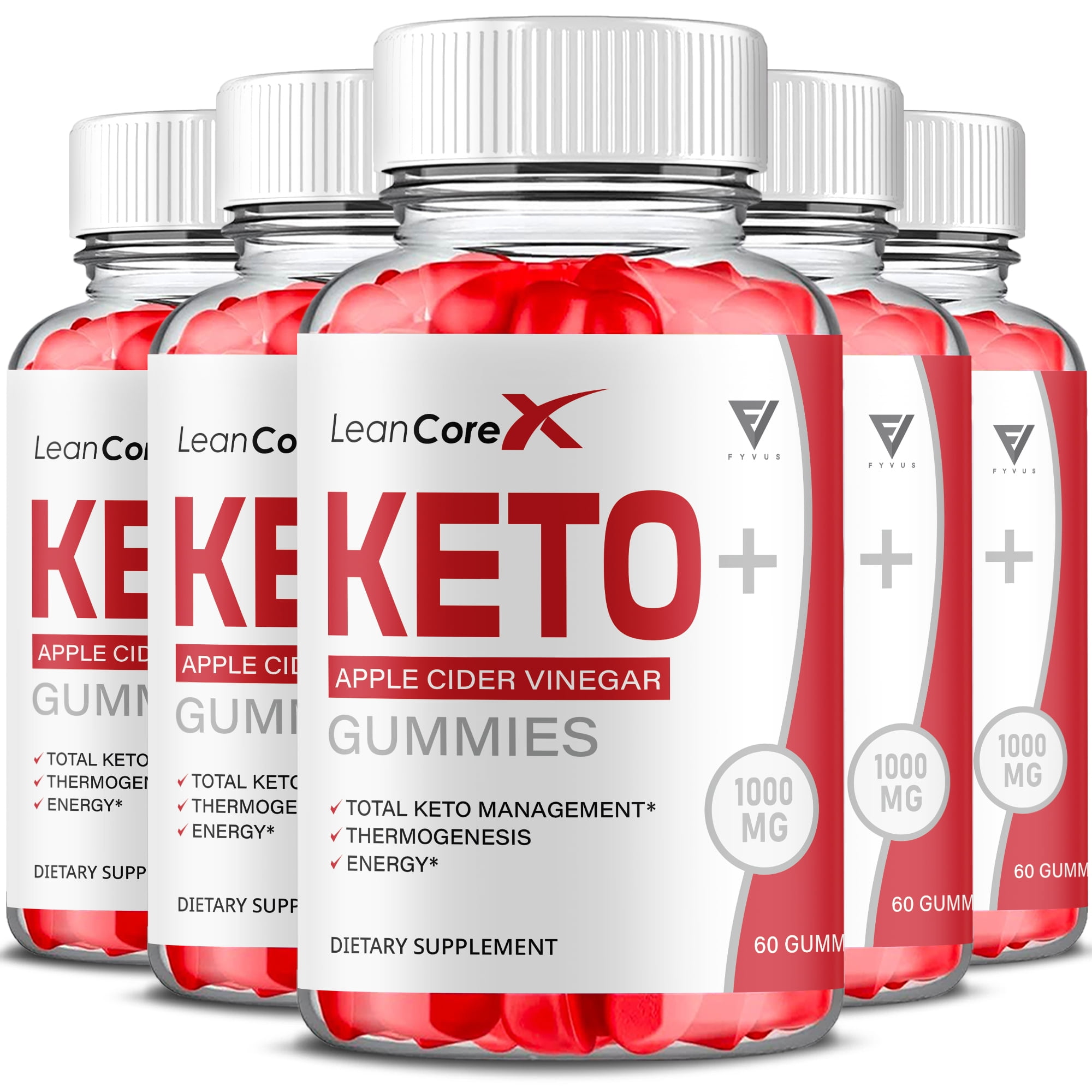 (5 Pack) Lean Core X ACV Keto Gummies, Lean Core X Maximum Strength ...