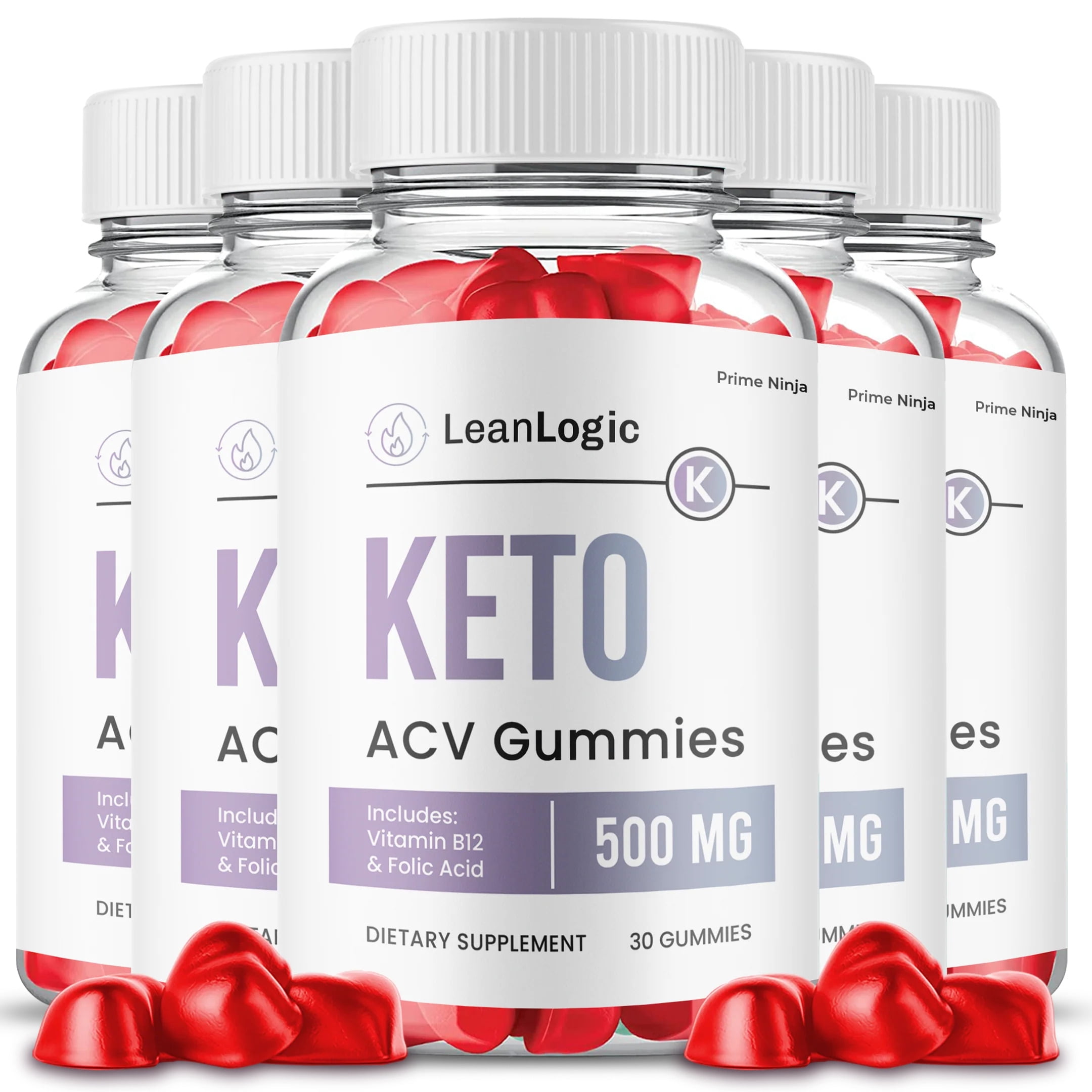 (5 Pack) Lean Logic Keto ACV Gummies, Apple Cider Vinegar, Max Strength ...
