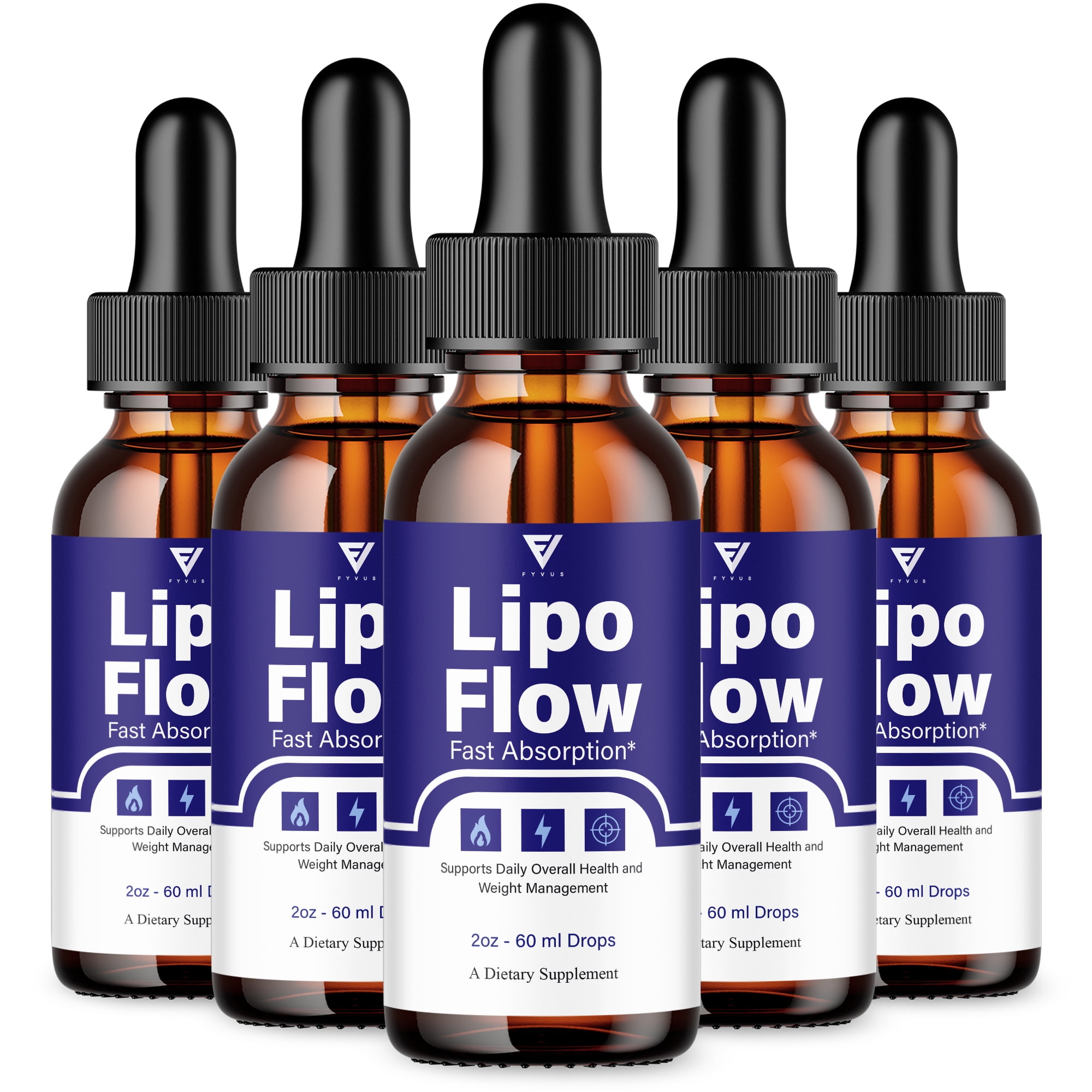 (5 Pack) Lipo Flow Weight Management Support, LipoFlow Advanced Drops ...