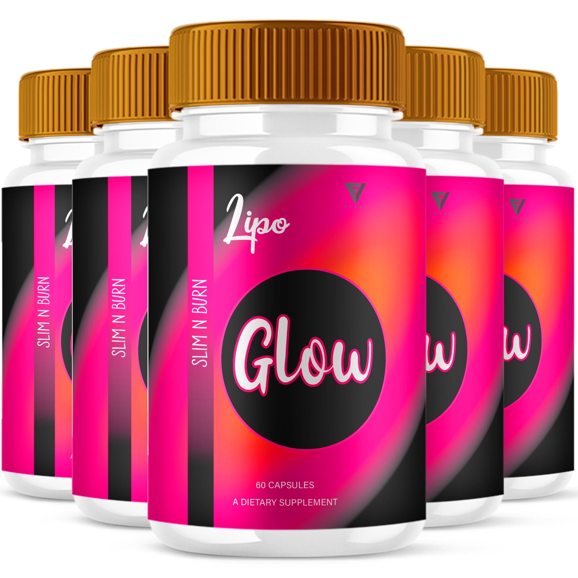 (5 Pack) Lipoglow Supplement Lipo Glow Maximum Strength Capsules (300 ...