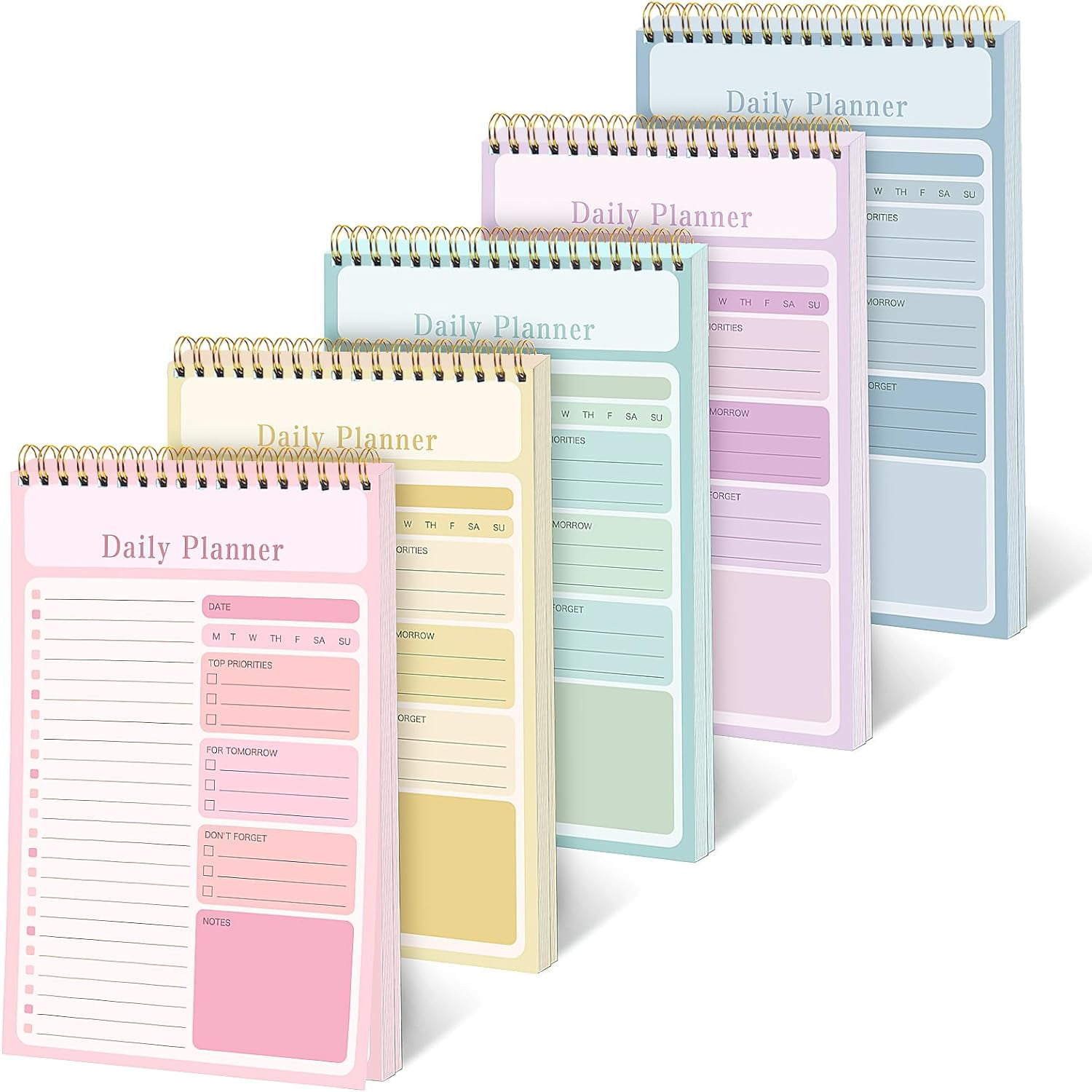 5 Pack To Do List Notepad Daily Planner 5.2 x 7.9 Inches Daily Notebook ...