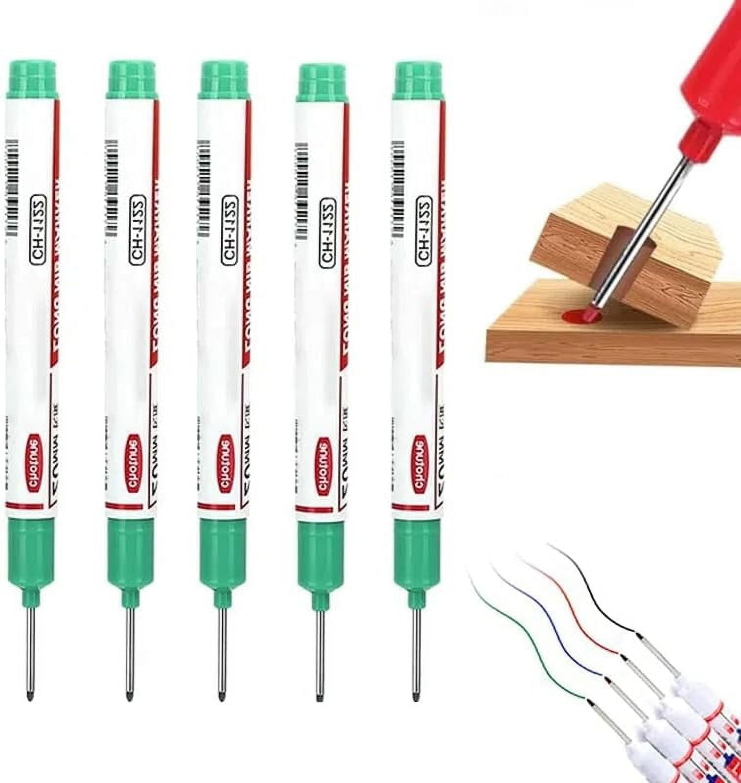 5 Pack Long Head Deep Hole Marker Pens, 20mm Deep Reach Metal Marking ...