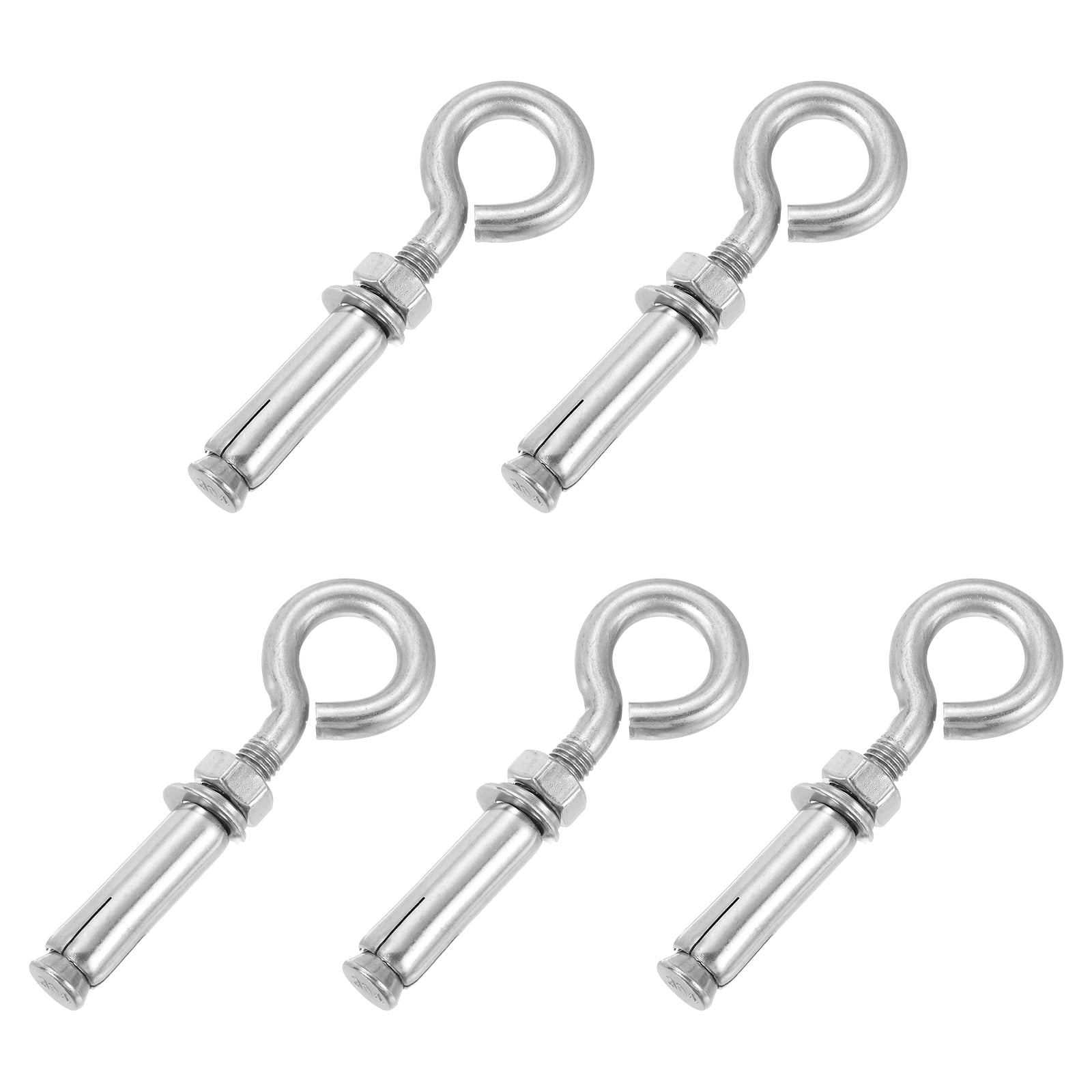 5 Pack M10 304 Stainless Steel Expansion Eyebolt, Closed Hook Expansion Bolt Screw Concrete ...
