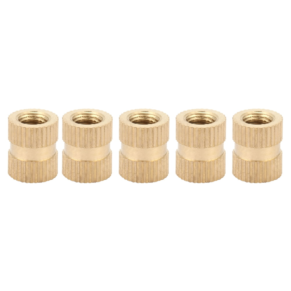5-Pack M6 B-Type Brass Knurled Nuts - Blind Hole Single Pass Inserts ...