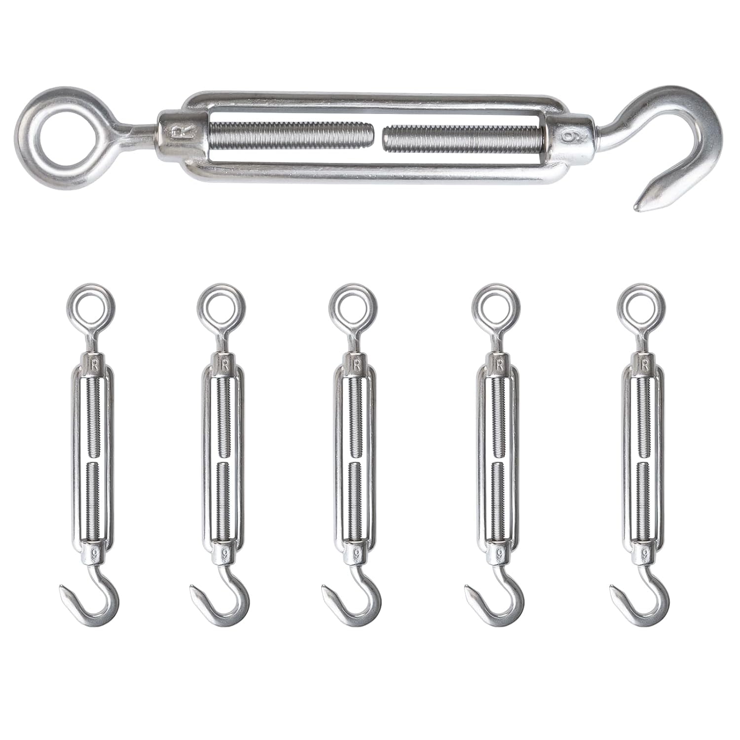 5 Pack M6 Turnbuckle Stainless Steel Turnbuckles for Cable Wire Hook ...