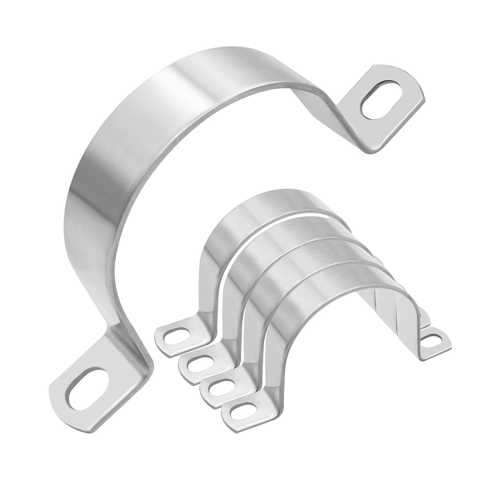 5 Pack M60 Tube Strap 304 Stainless Steel Clamp U-Bracket Clips 2 Hole ...