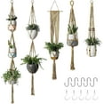 5-Pack Macrame Plant Hangers with 5 Hooks, Different Tiers, Handmade ...