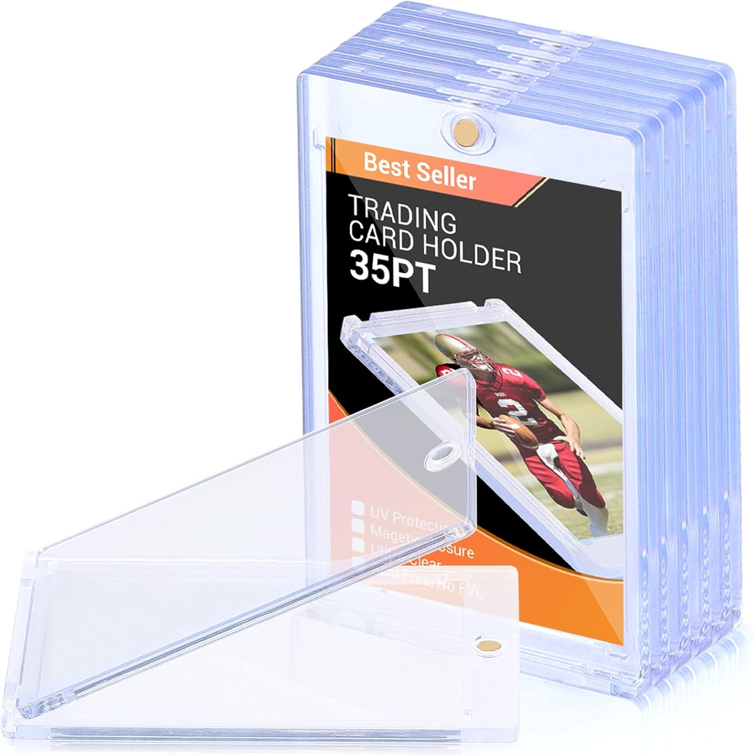 5 Pack - Magnetic Card Holder, 35PT Magnetic Trading Card Holder ...
