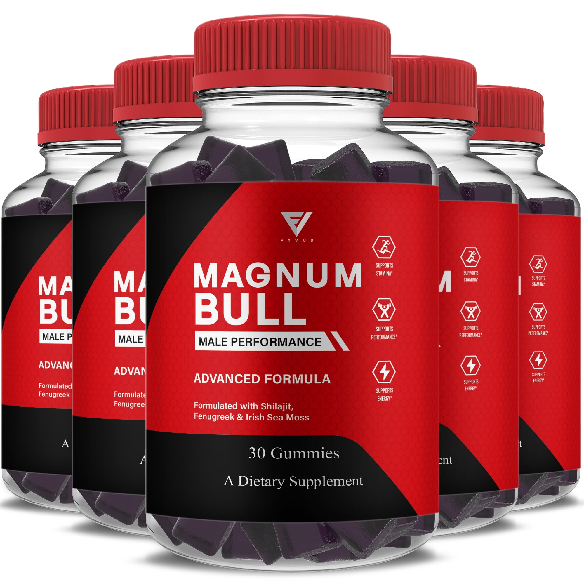 (5 Pack) Magnum Bull Performance Gummies, MagnumBull Advanced Strength ...