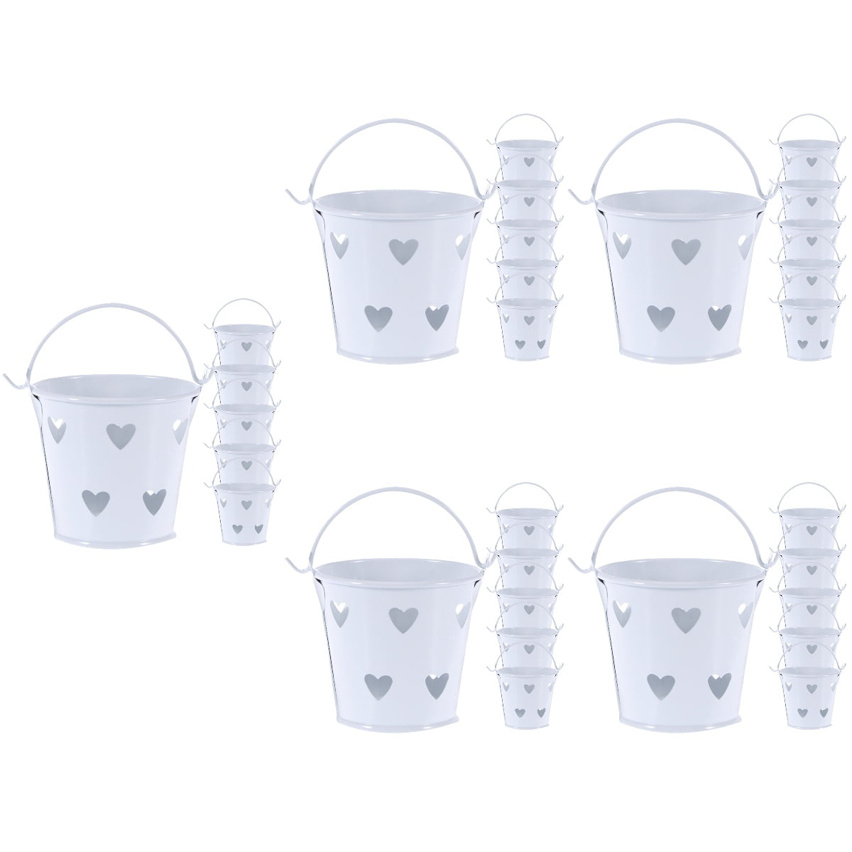 5 Pack Makeup Brush Holder Bucket Cash Lid Small with Lids Bride White ...