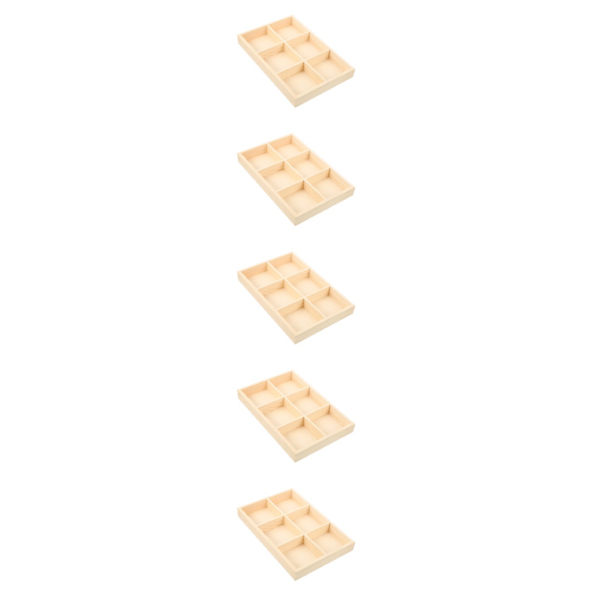 5 Pack Marker Box Crayon Storage Tray Desk Organizers Wooden Tea Bag ...