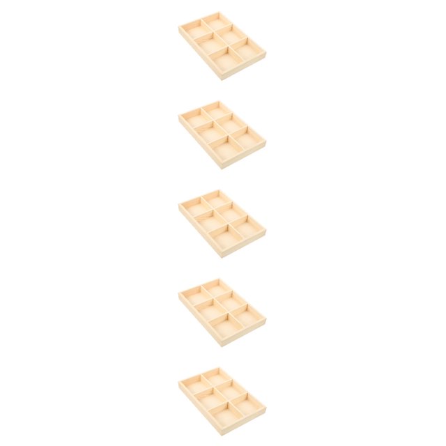 5 Pack Marker Box Crayon Storage Tray Desk Organizers Wooden Tea Bag ...