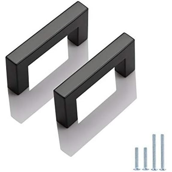5 Pack Matte Black Bar Cabinet Pulls 2.5 inch Hole Centers, Stainless ...