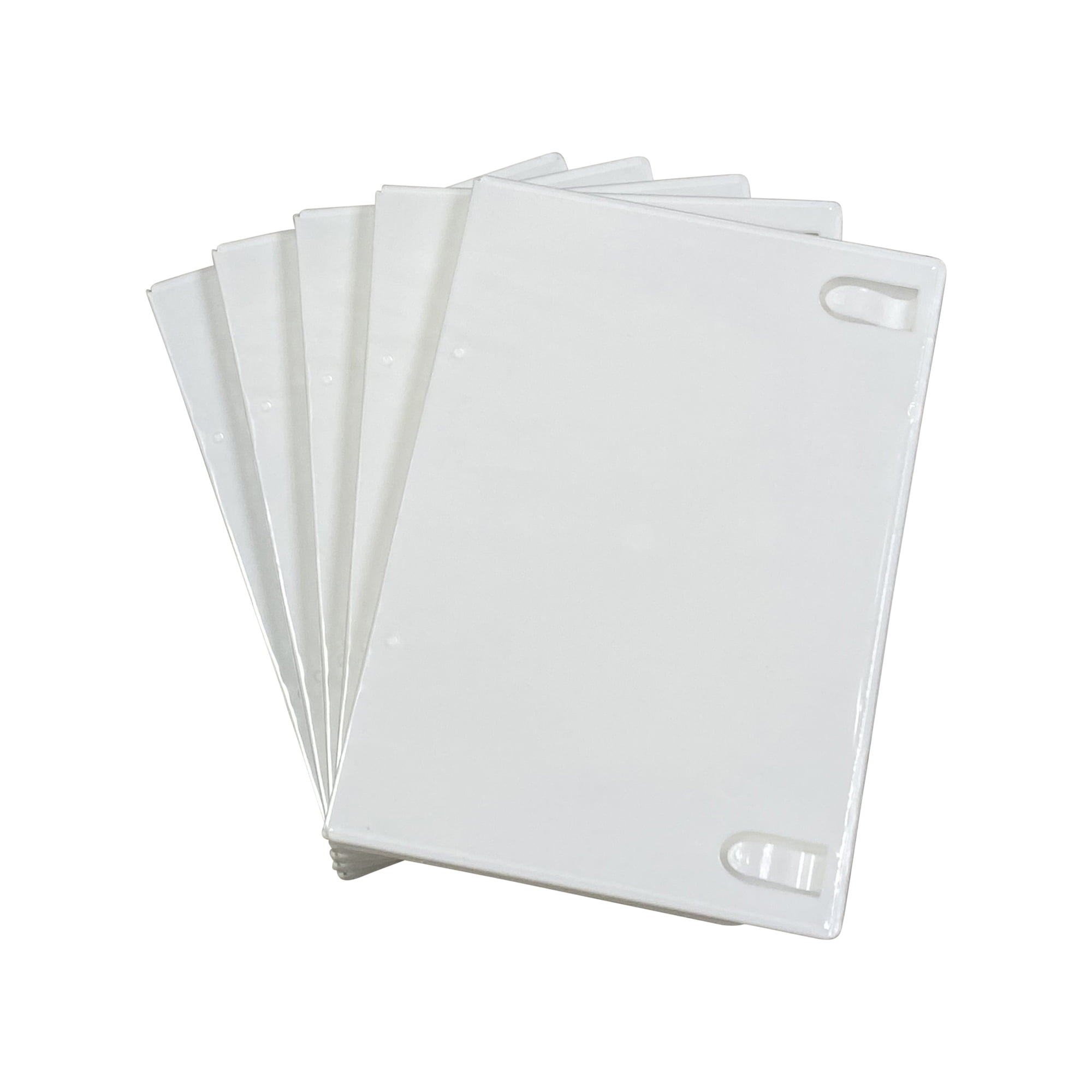 5 Pack Maxtek Standard 14mm White Single Disc CD & DVD Cases with Outer ...