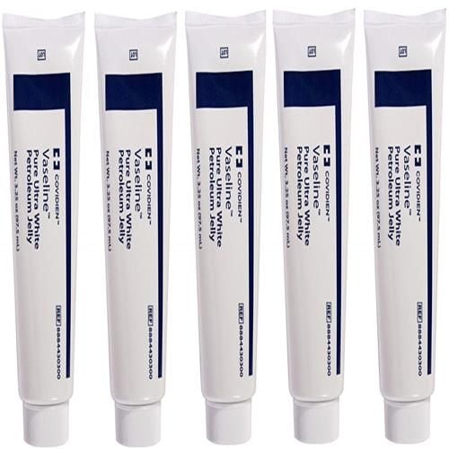 5 Pack Medical Grade Vaseline Pure Ultra White Petroleum Jelly, 3.25 Oz ...