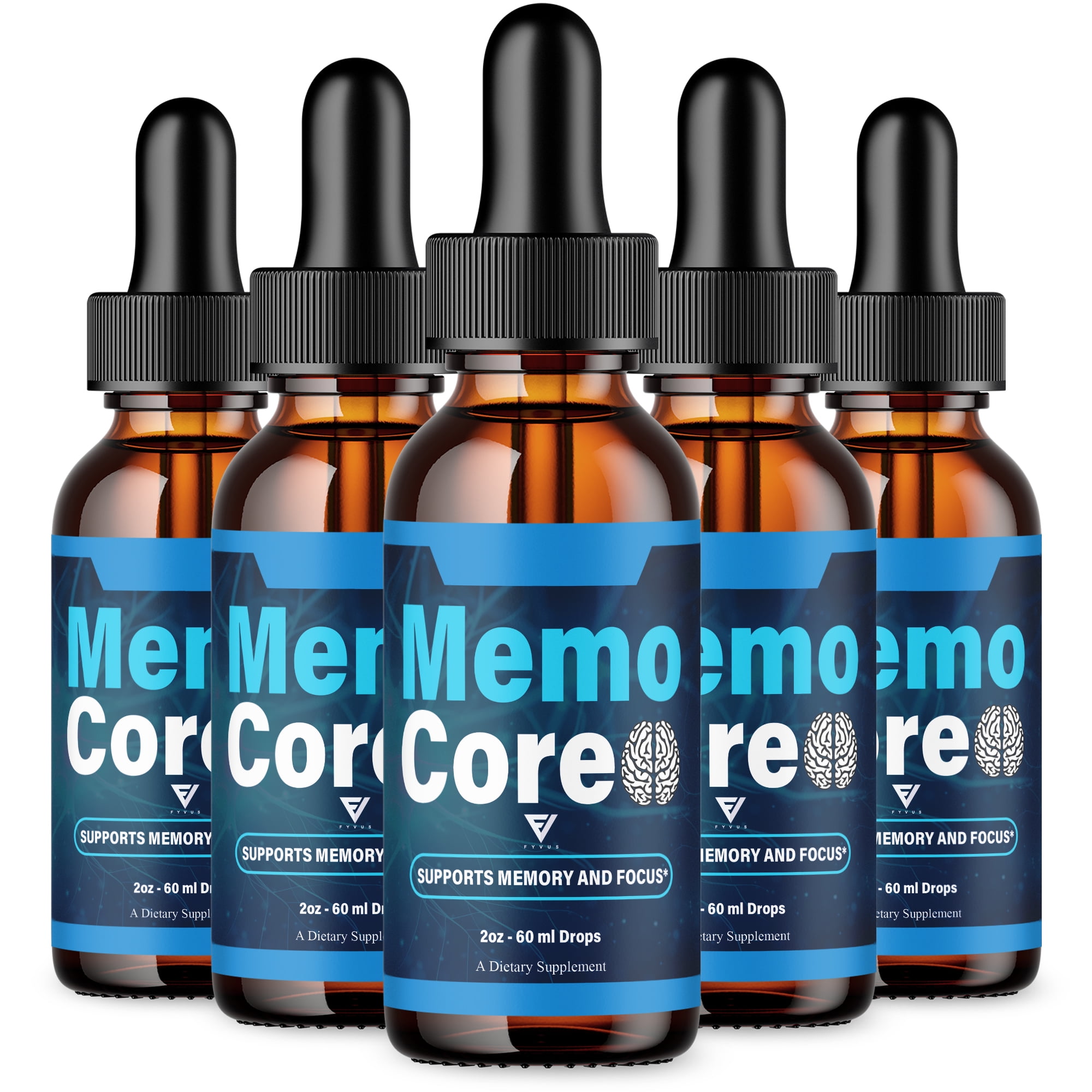 (5 Pack) Memo Core Brain Drop Supplement, MemoCore Advanced Memory ...
