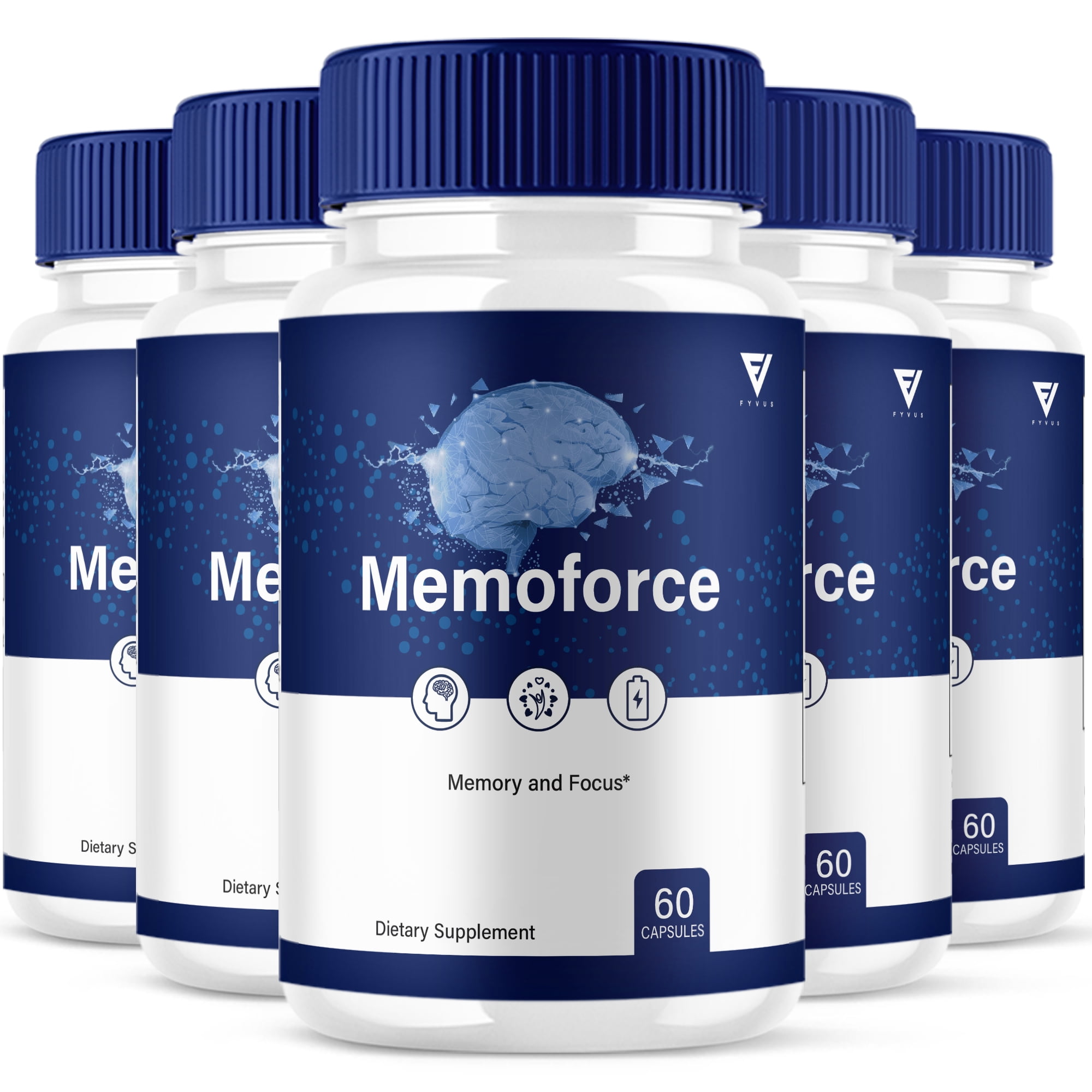(5 Pack) Memoforce Brain and Memory Support Capsules Memo Force Pills ...