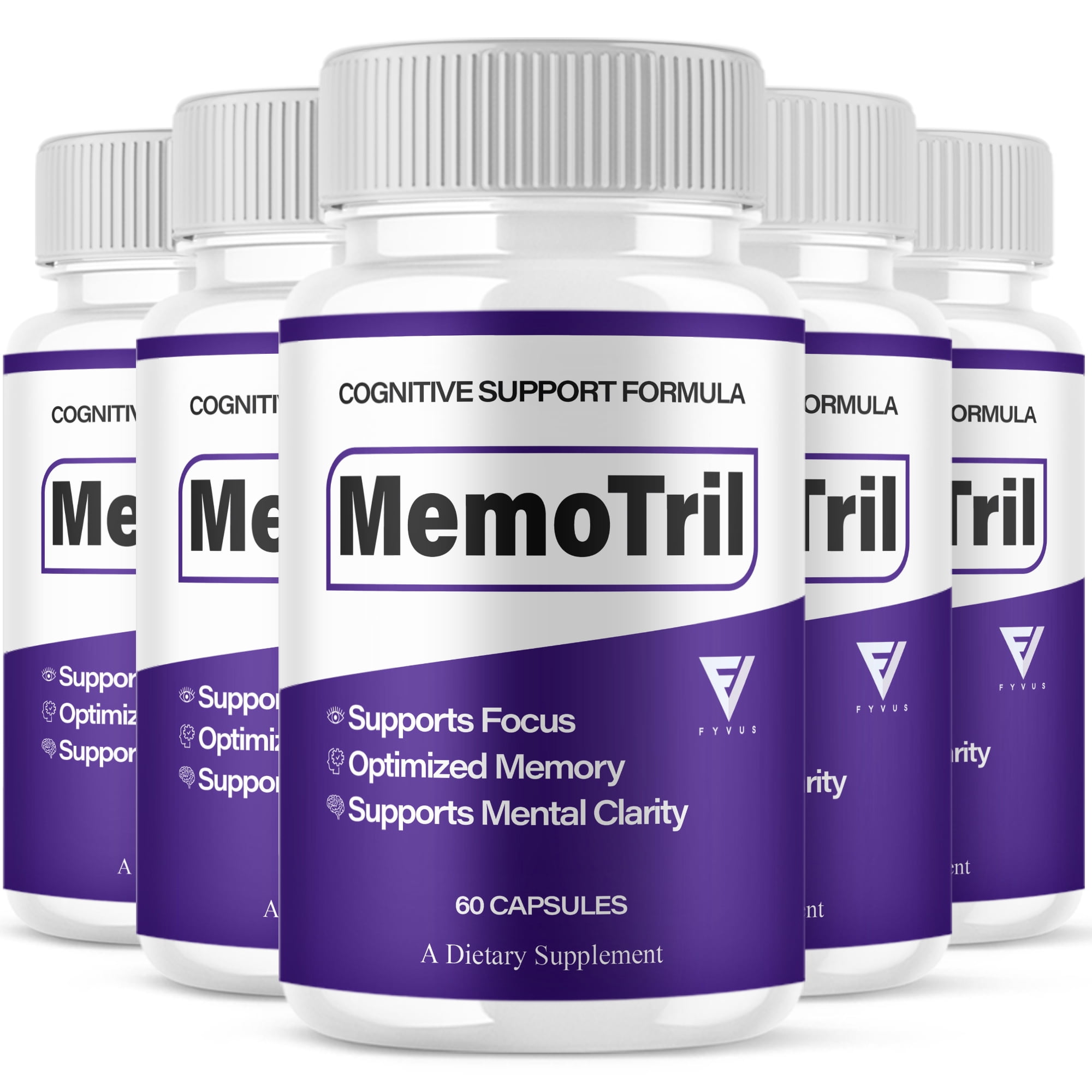 (5 Pack) Memotril Memory Capsules, Memo Tril Advanced Brain Health and ...