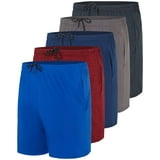 Real Essentials 5 Pack: Men's 5" Inseam Dry-Fit Running Workout Shorts ...