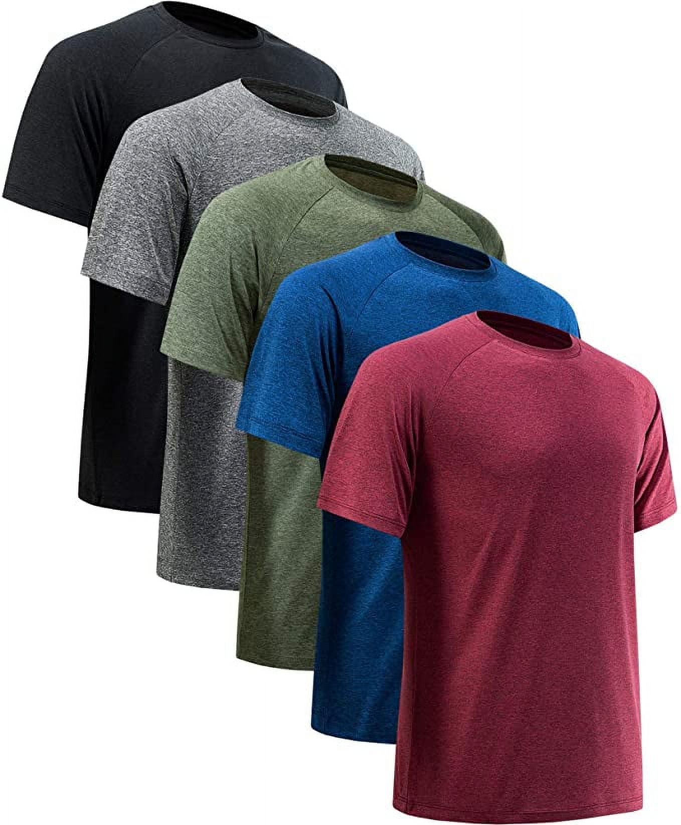 (5-Pack) Men's Active Athletic Dry-Fit Performance T-Shirts - Walmart.com