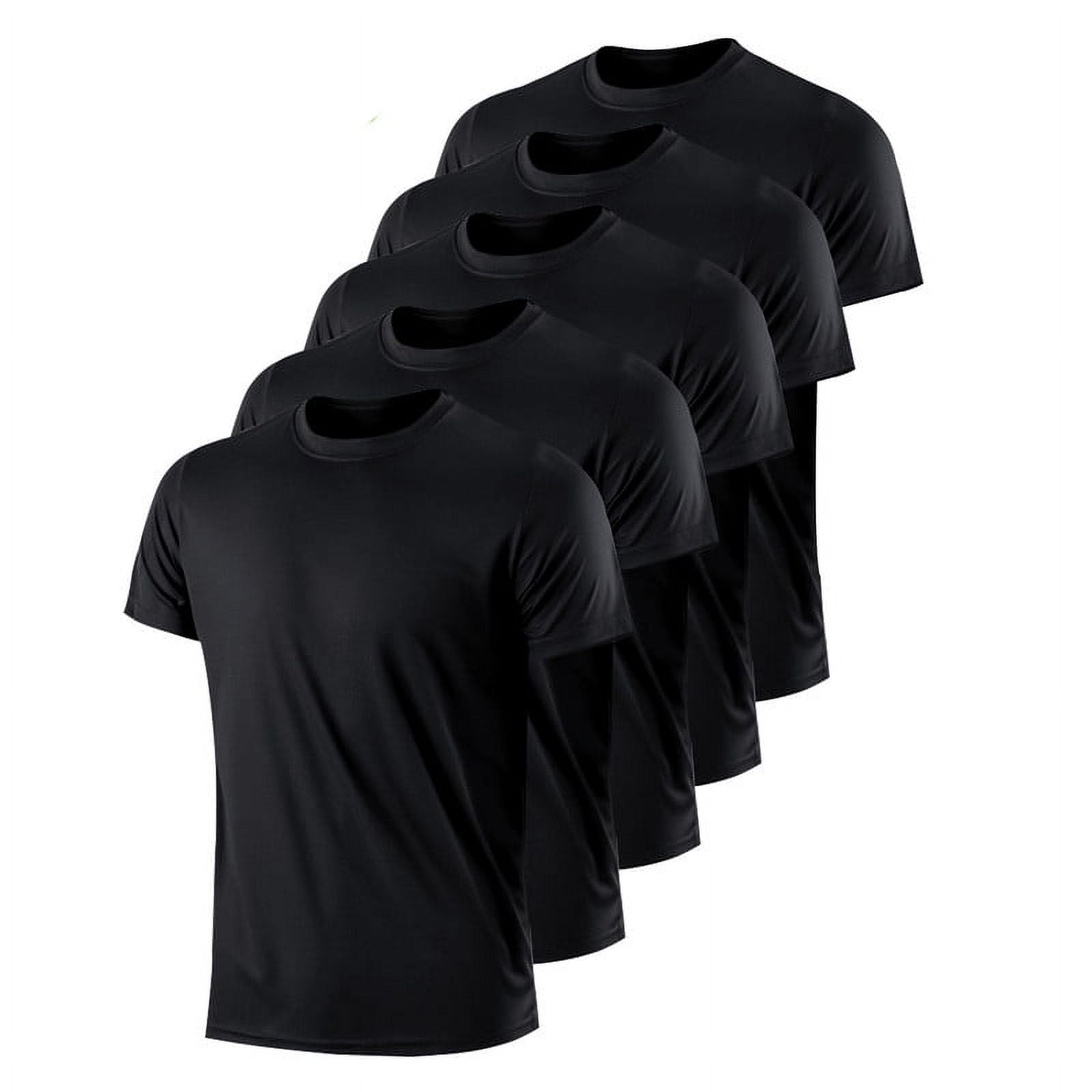 5 Pack Men’s Active Quick Dry Crew Neck T Shirts | Athletic Running Gym ...