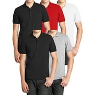3-Pack Men's Regular-Fit Short Sleeve Pique Polo Shirts with Ribbed Collar & Armbands, Sizes S ...
