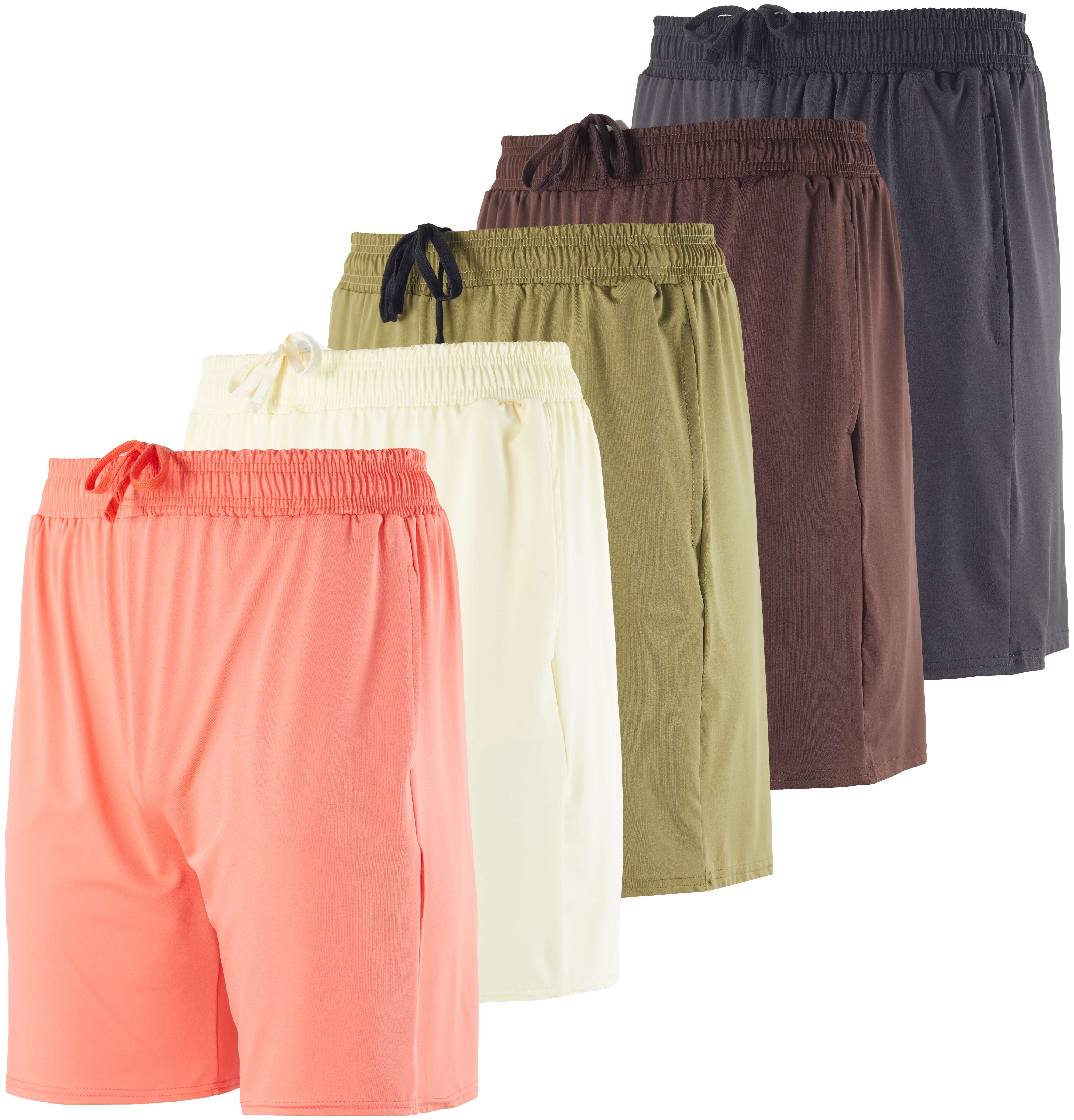 5 Pack: Men's Dry-Fit 7" Inch Running Shorts Pockets - Workout Gym ...
