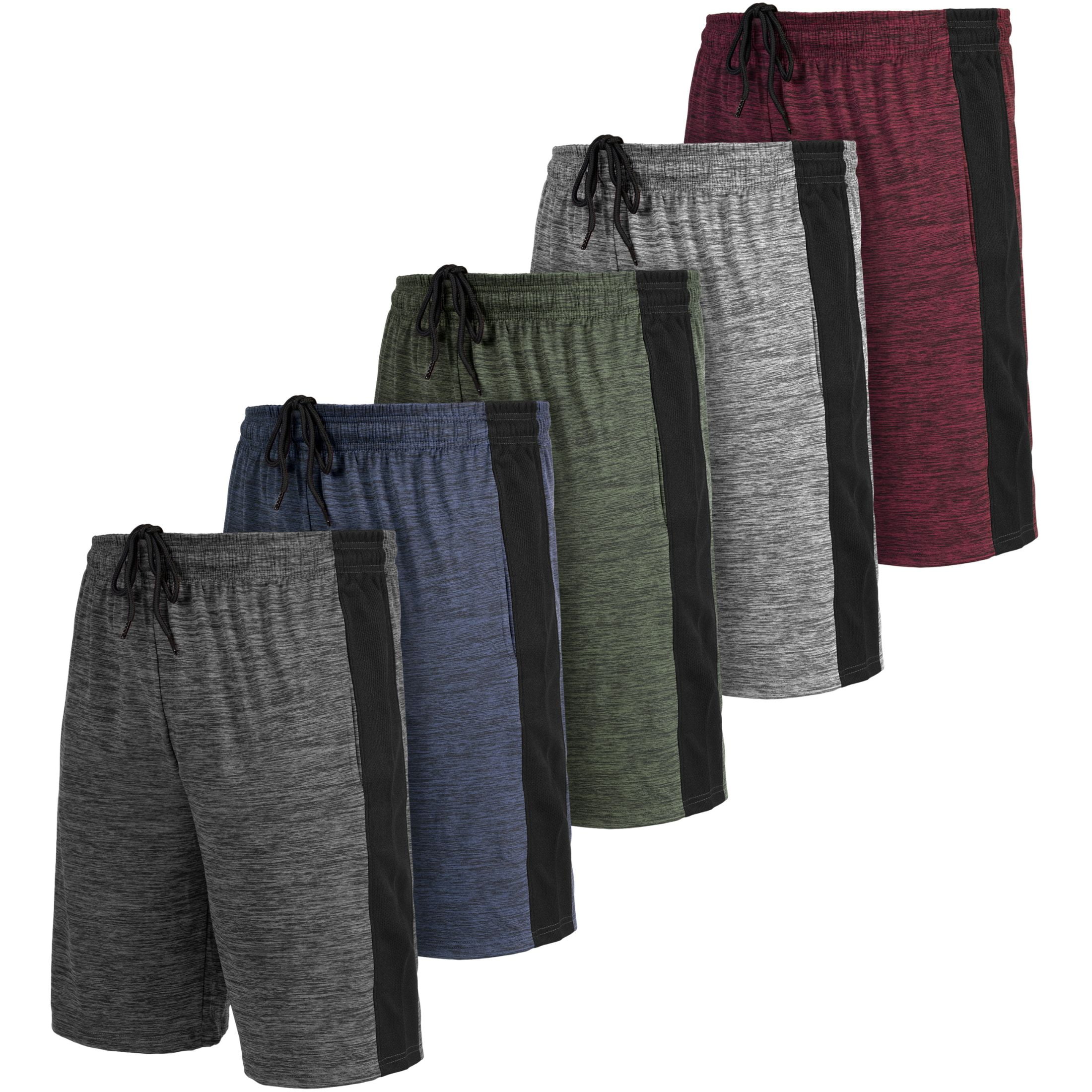 [5 Pack] Men’s Dry-Fit Athletic Shorts for Gym, Running, Basketball ...