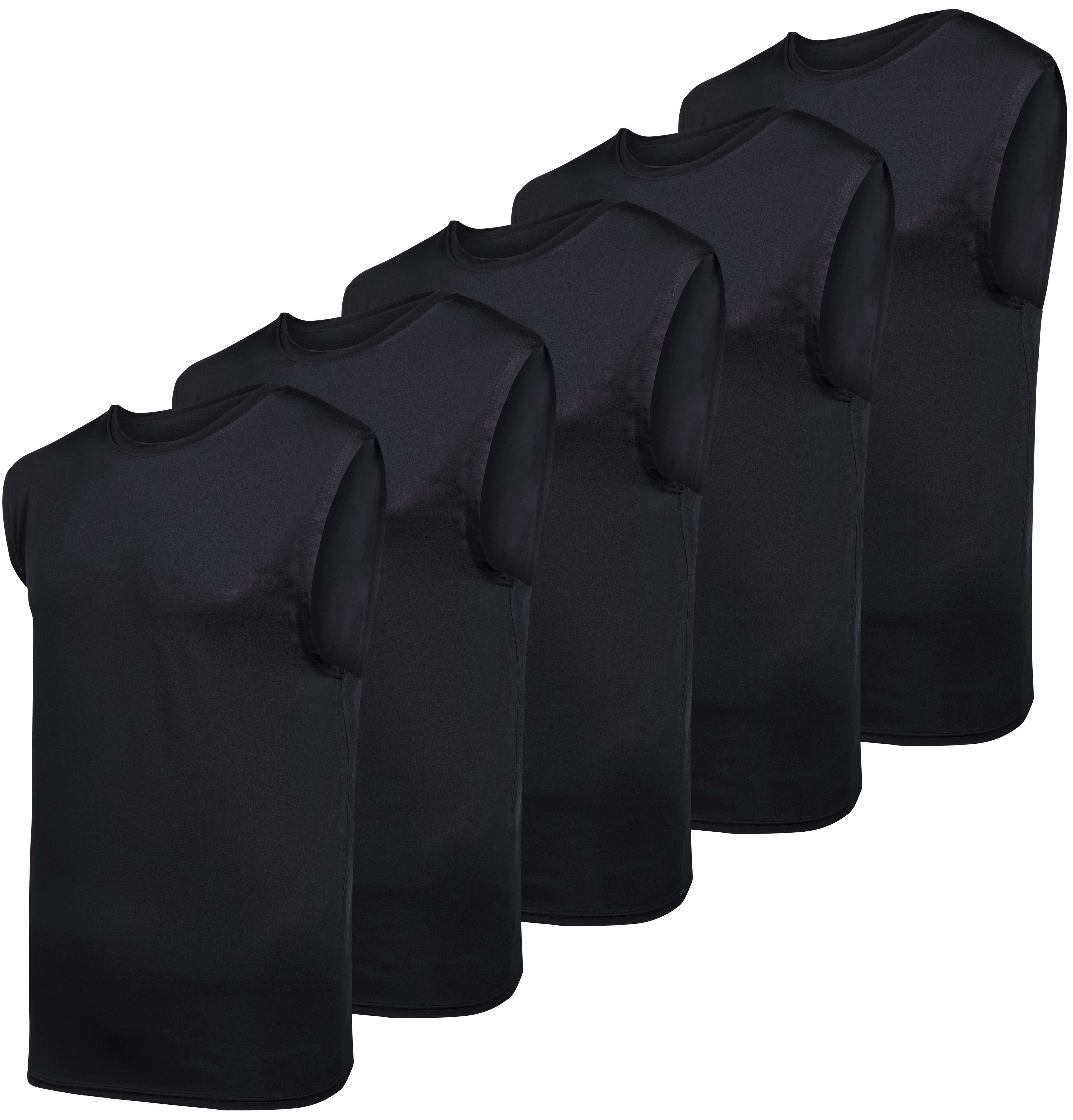 Real Essentials 3 & 5 Pack: Men's Dry-Fit Active Muscle Tank Top ...