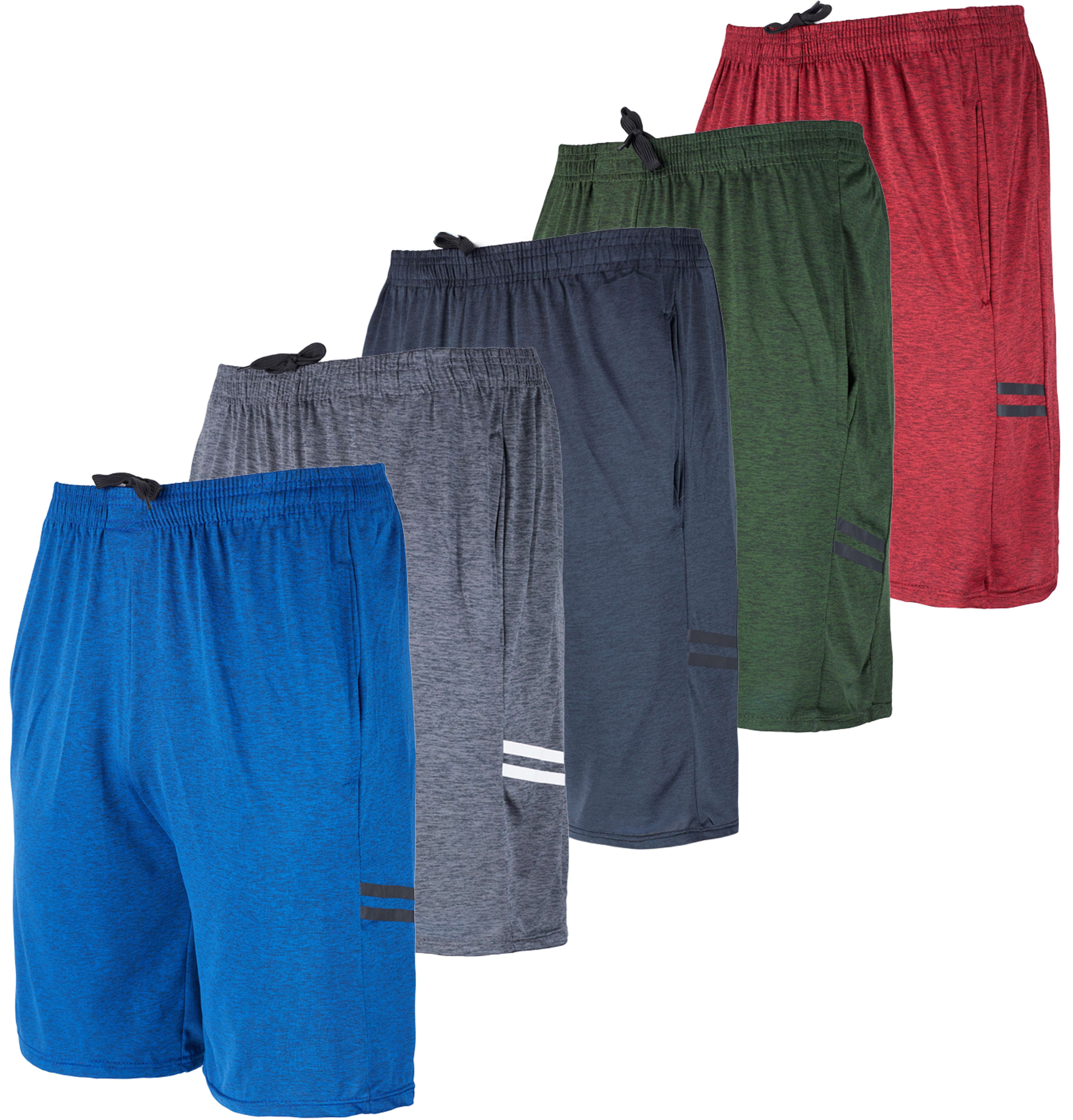 Real Essentials 5 Pack: Men's Dry-Fit Sweat Resistant Active Athletic ...