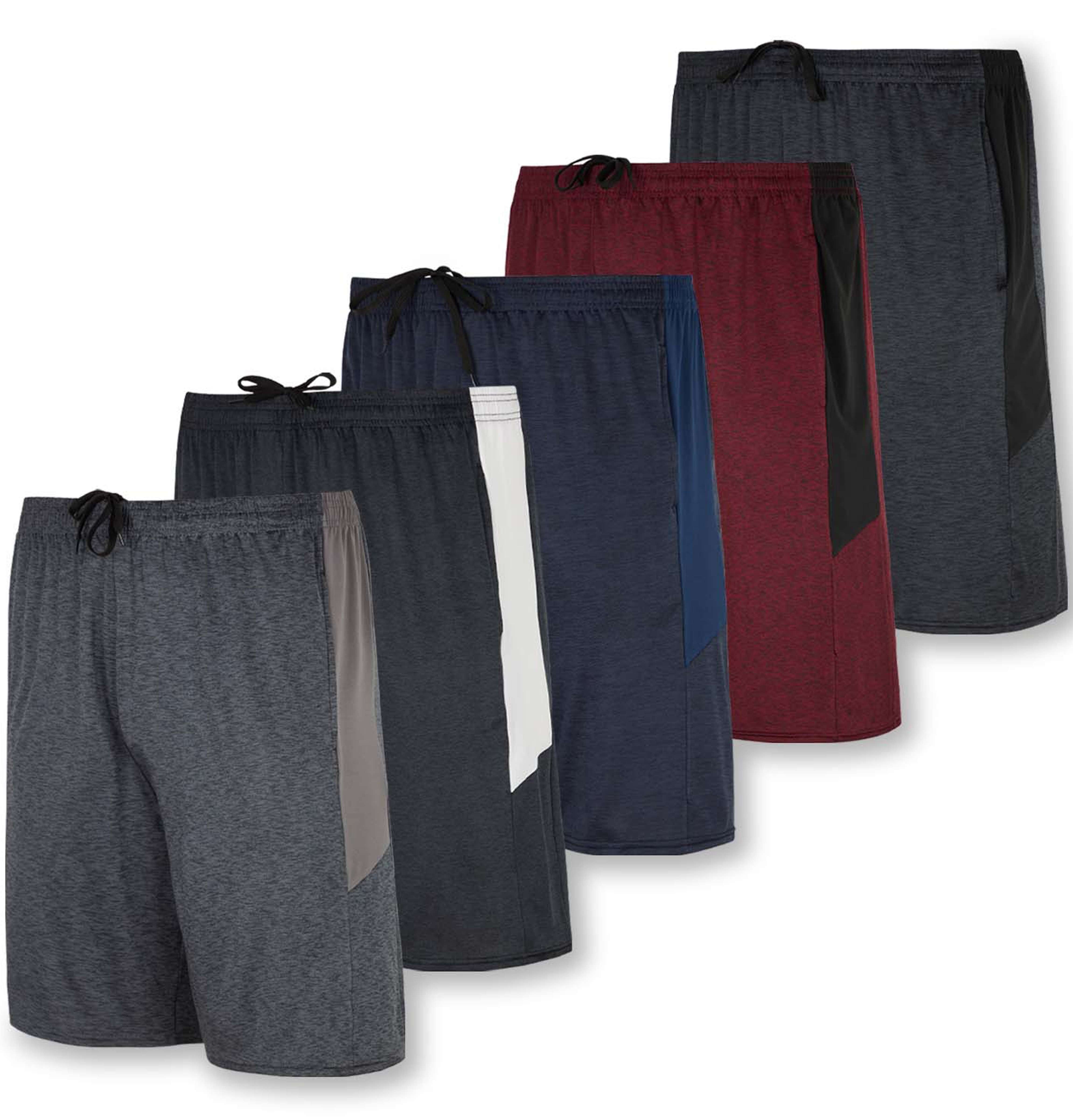 Real Essentials 5 Pack: Men's Dry-Fit Sweat Resistant Active Athletic ...