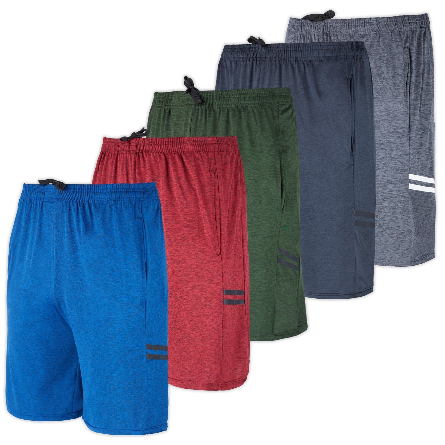 Real Essentials 5 Pack Mens Dry Fit Sweat Resistant Active Athletic