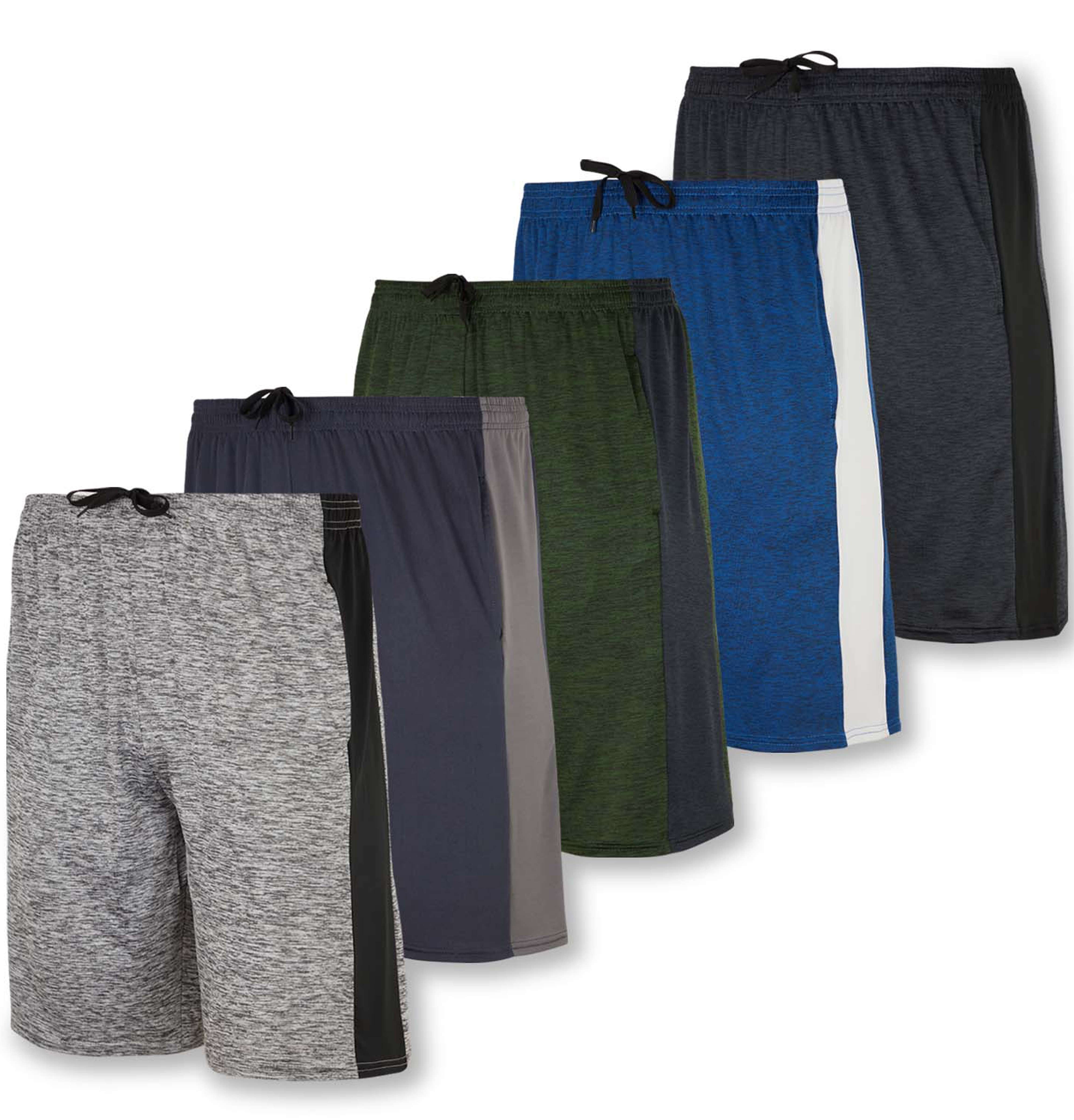 Real Essentials 5 Pack: Men's Dry-Fit Sweat Resistant Active Athletic ...